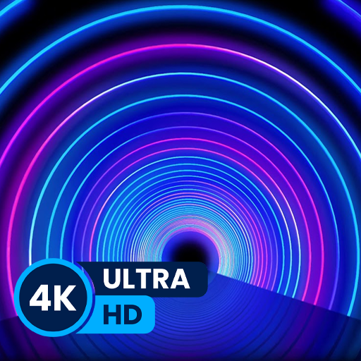 Screensaver Abstract Neon Glowing Lights Stage Video Background VJ Loop ...