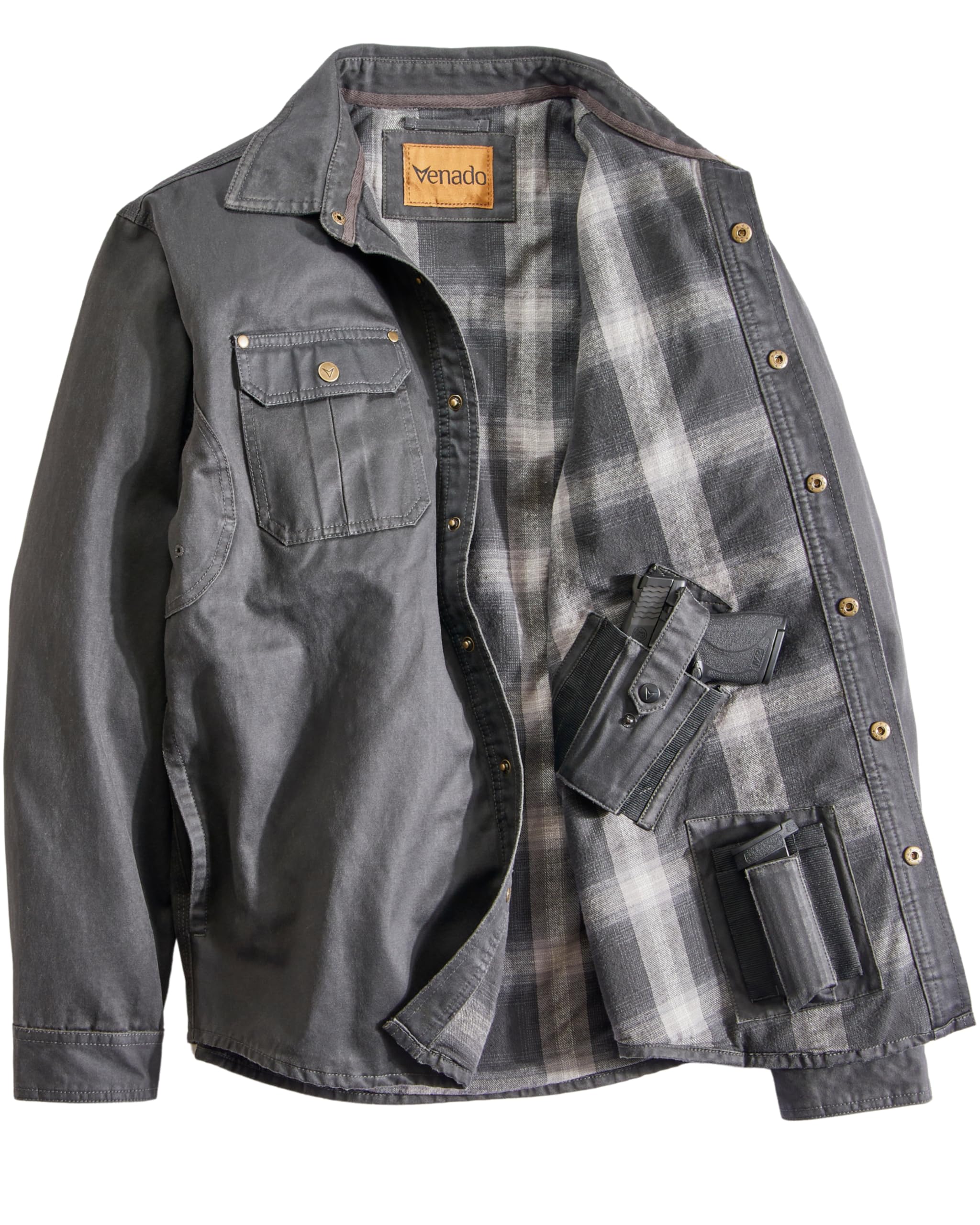 Venado Bountyman Cotton Suede Concealed Carry Shirt Jacket - Chore Coat ...