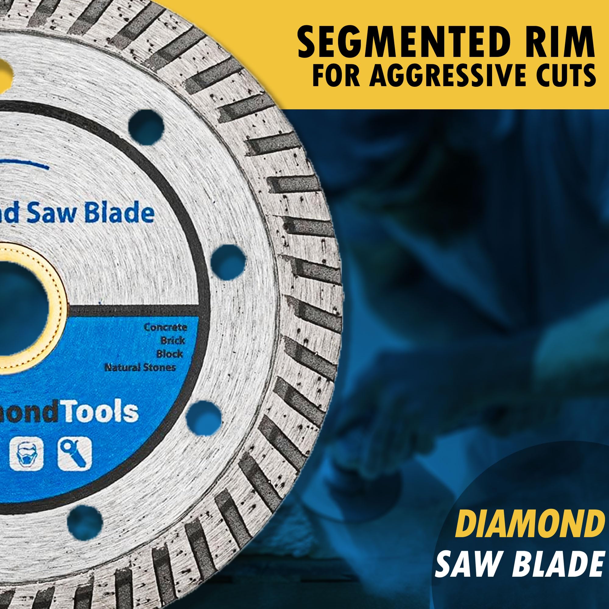 Snapklik.com : 7" Turbo Diamond Saw Blade For Concrete, Brick, Block ...