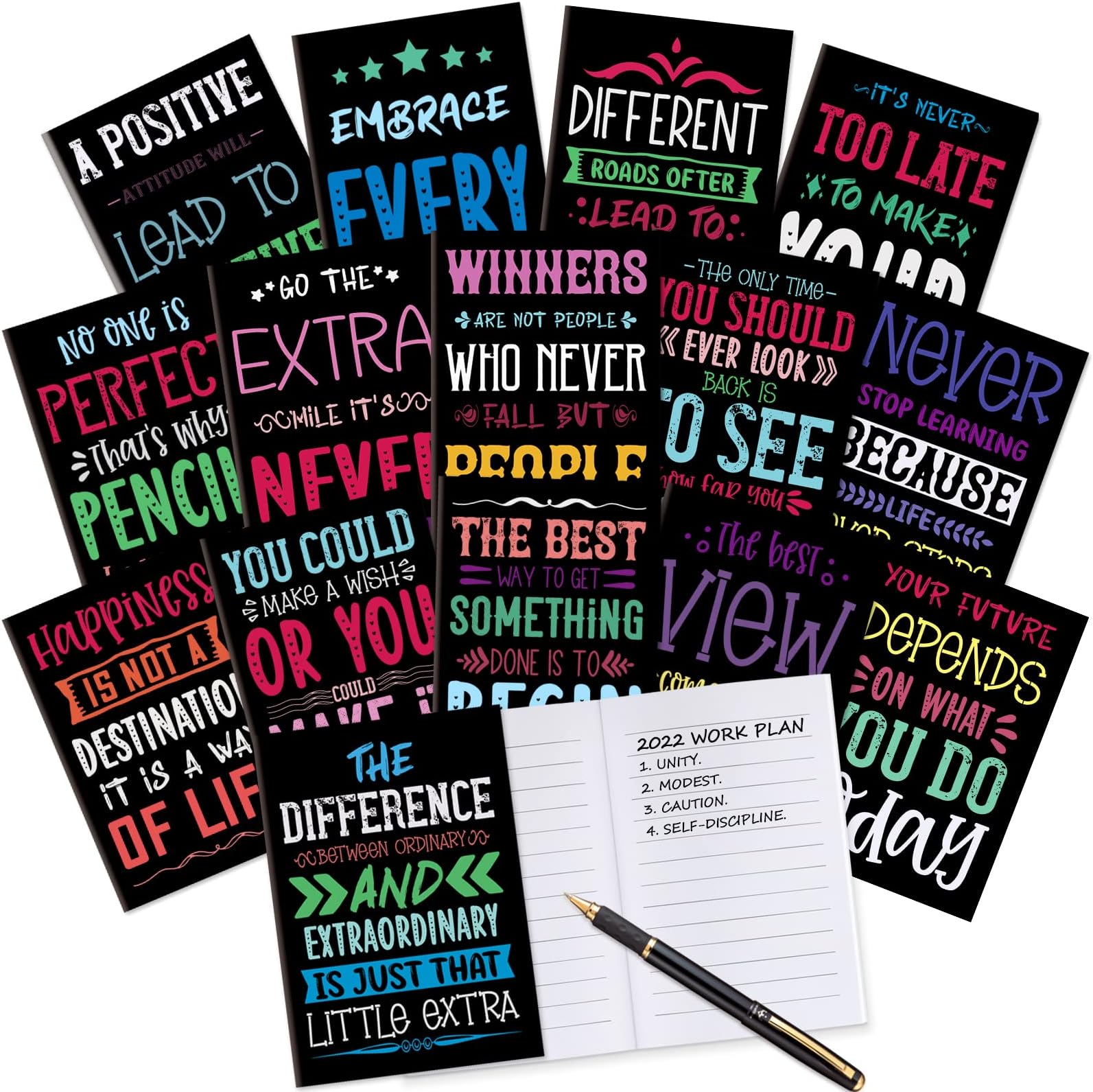 Amazon.com : D-FantiX 24 Pcs Inspirational Notepads Small Pocket ...