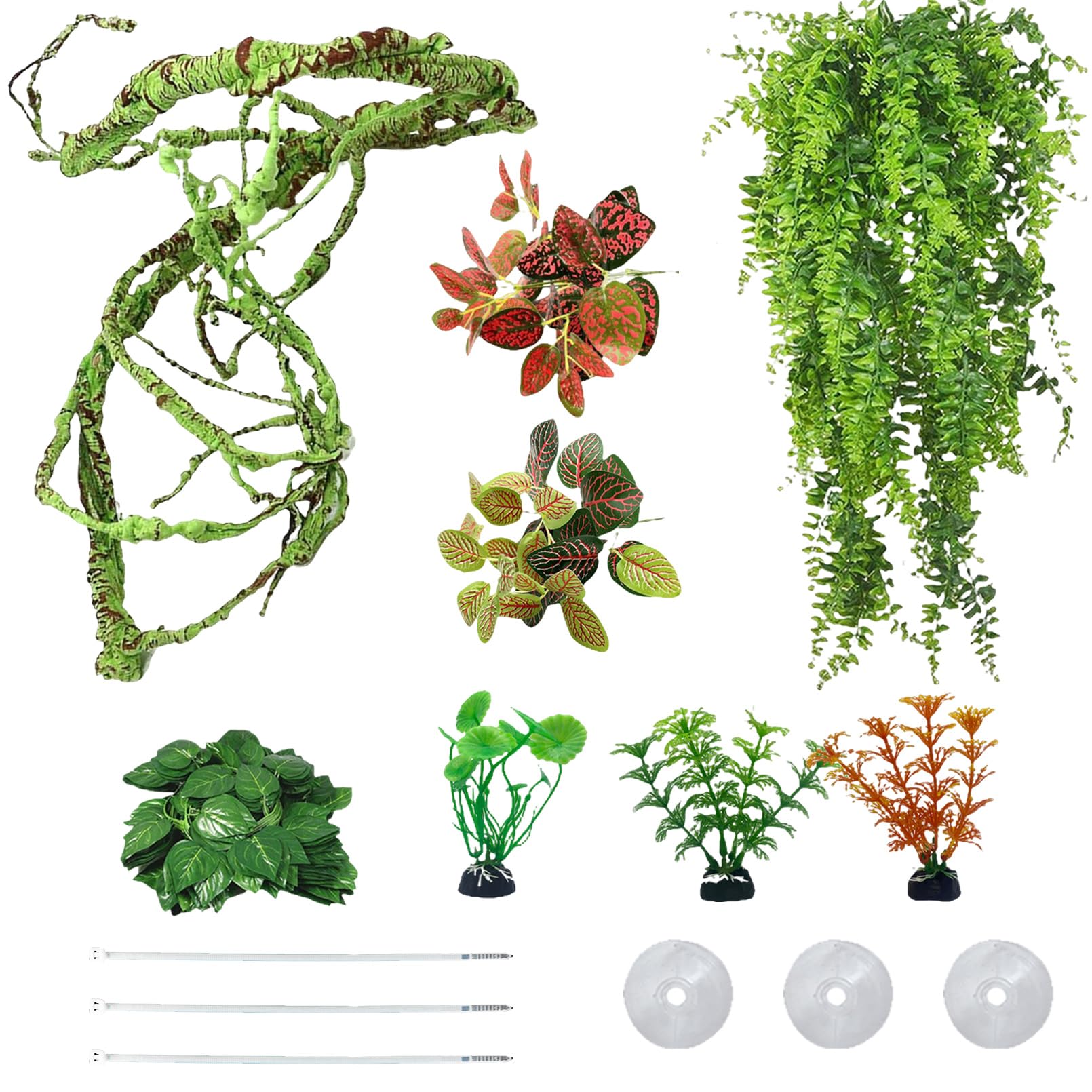 Amazon.com: kathson 8 PCS Reptile Vines Plants Flexible Bendable Jungle ...