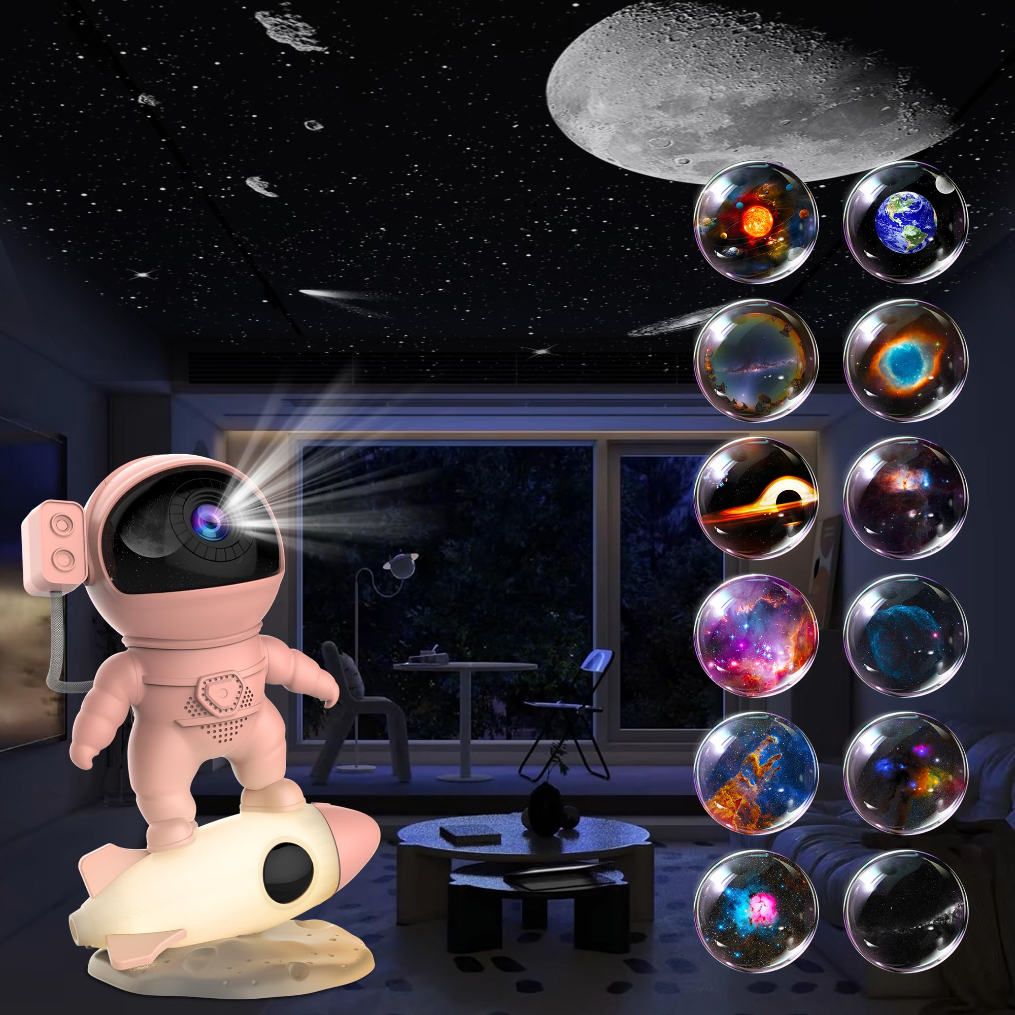 Astronaut Galaxy Projector for Bedroom, 12 in 1 Star Projector for Kids ...