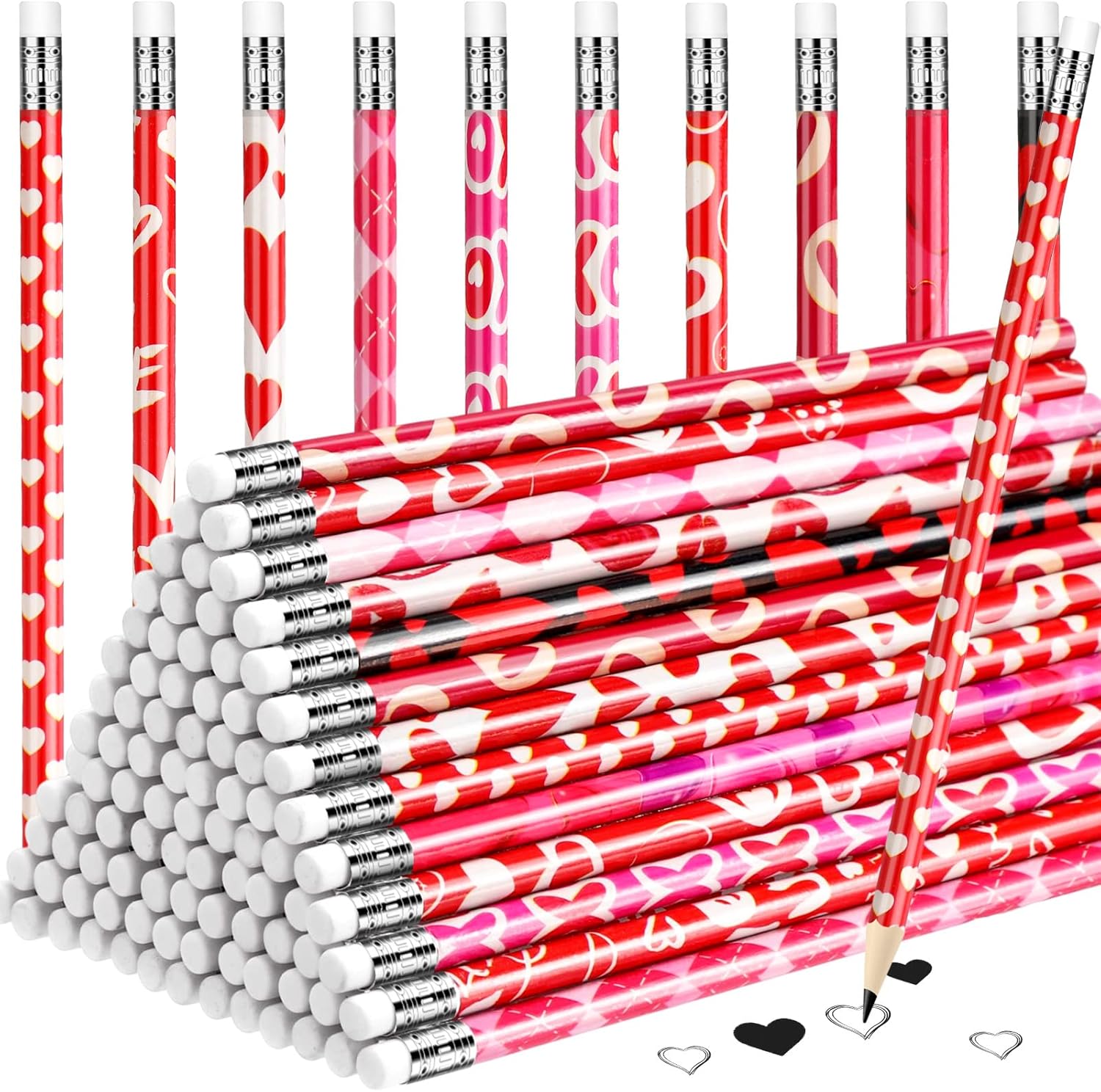 Amazon.com : Yexiya 300 Pieces Valentine Day Pencils for Kids Novelty ...