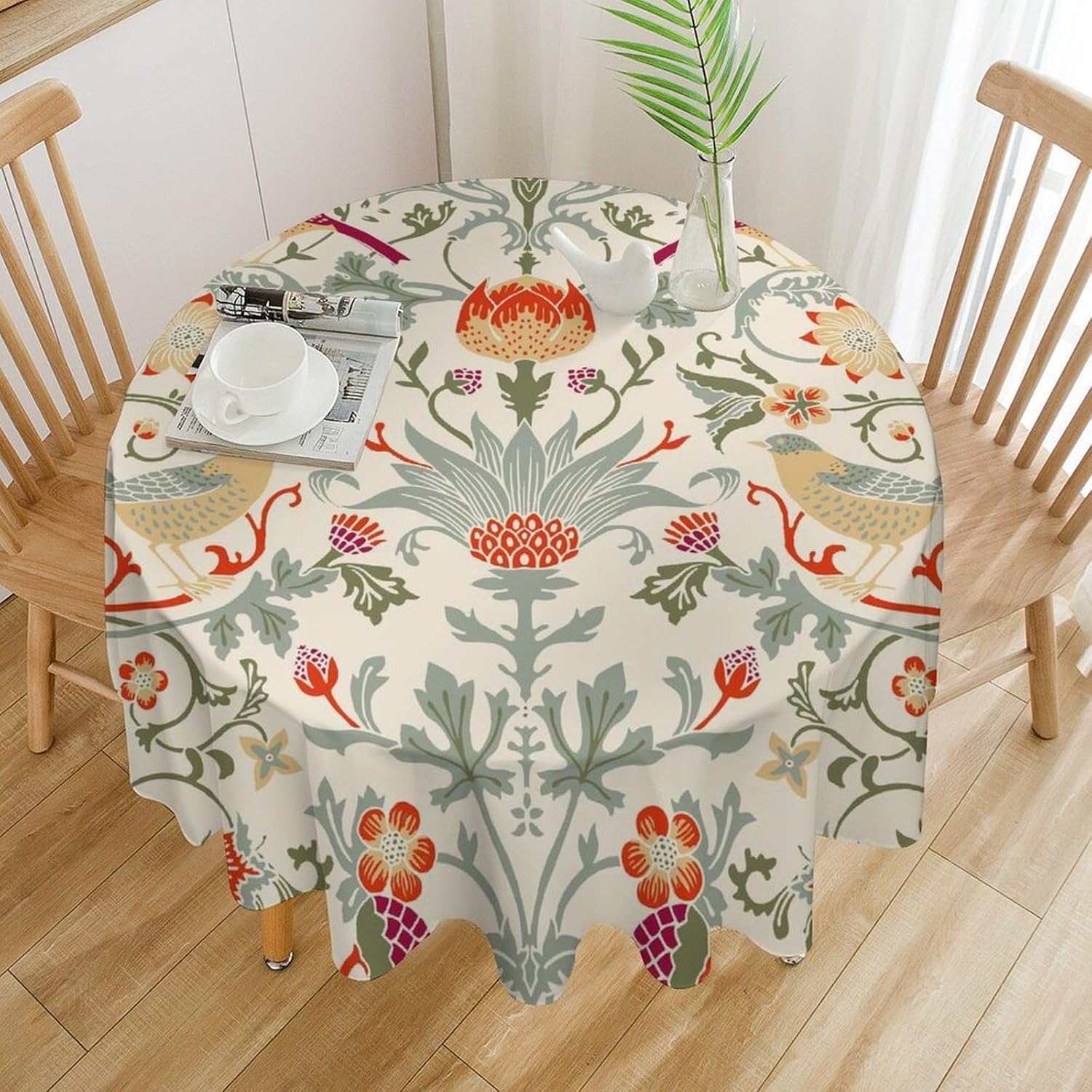 Amazon.com: AuiMzoo William Morris Round Tablecloth, Vintage Floral ...