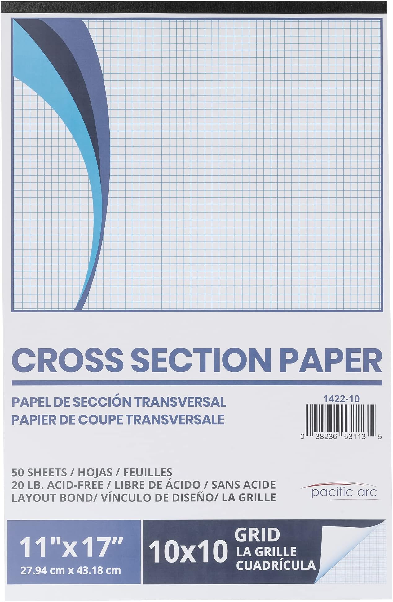 Amazon.com : Pacific Arc Cross Section Paper Pad, 50 Sheets, 11 Inch x ...