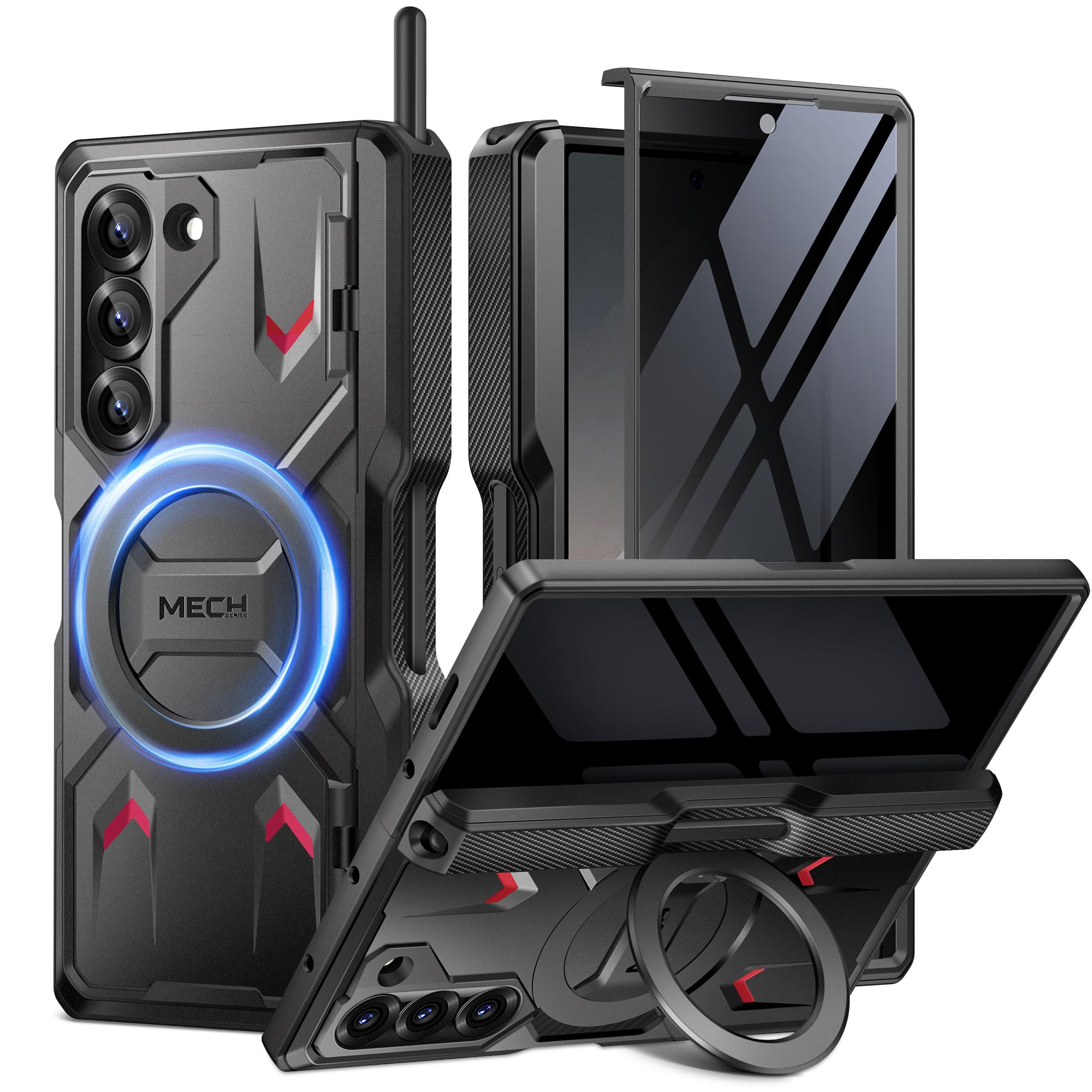 Amazon.com: TONGATE Magnetic for Z Fold 6 Case, [with S Pen Holder & Privacy Screen Protector ...