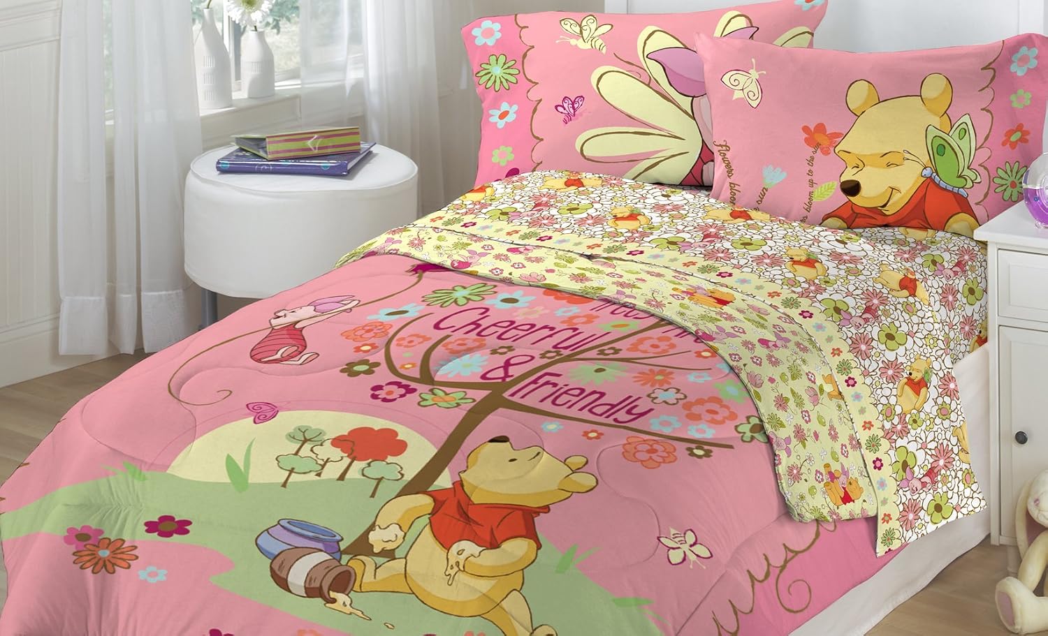 Hasbro Winnie The Pooh Cheerful and Friendly Twin Sheet Set, Multi ...