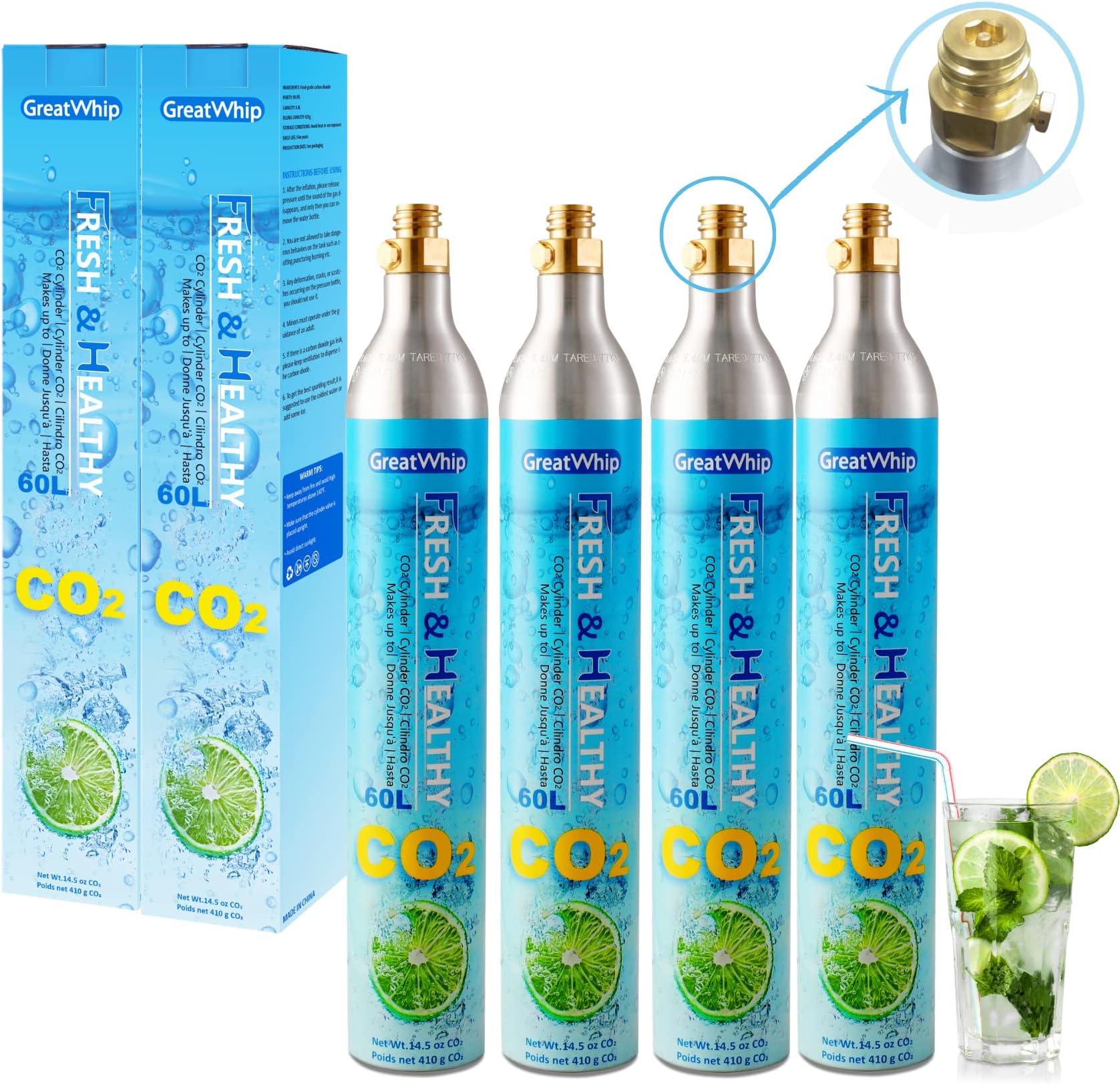 Amazon.com: SodaStream 60 L Co2 Exchange Carbonator, 14.5 Oz, Set of 2 ...