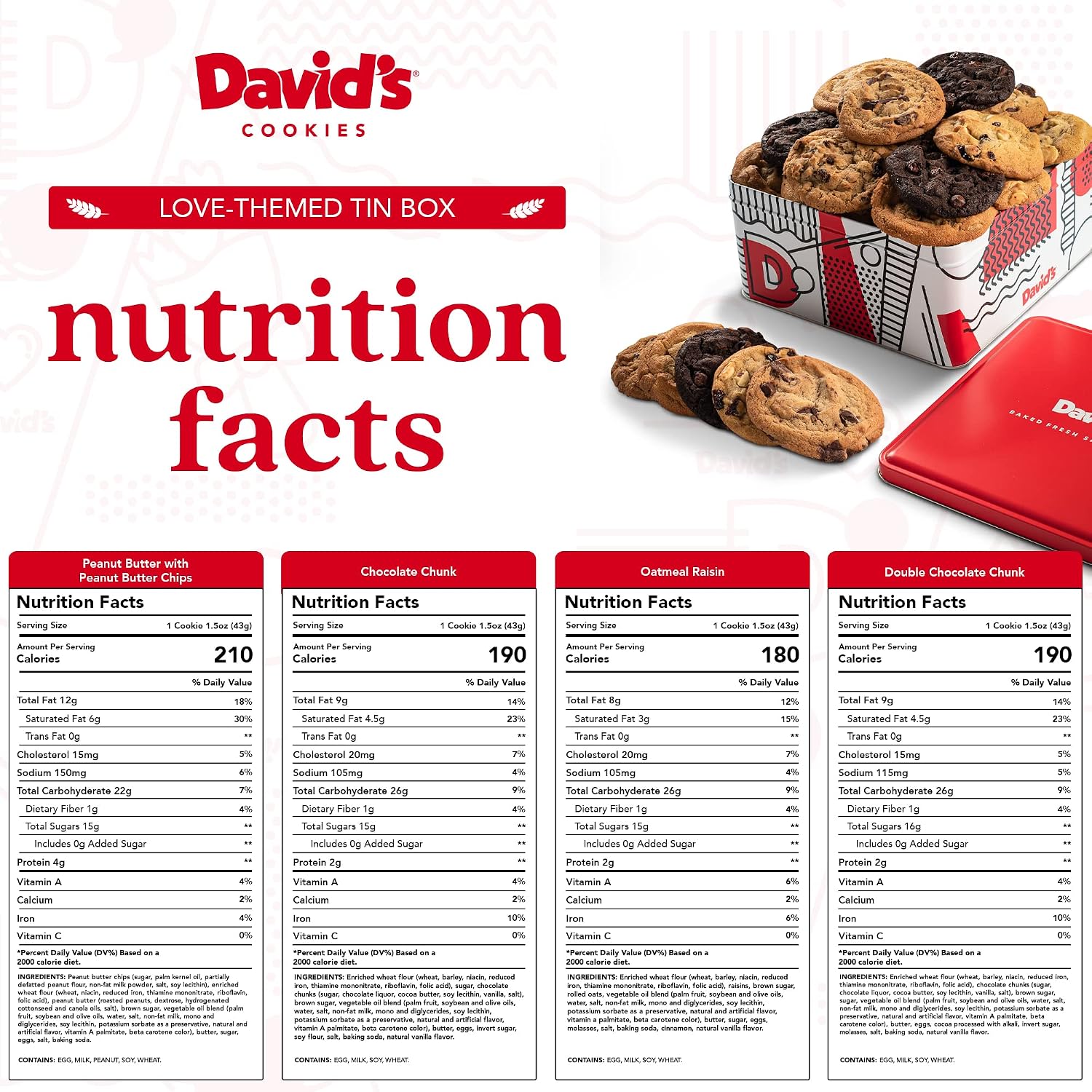 Davids Cookies Regalo premium gourmet y recién horneado para el día de ...