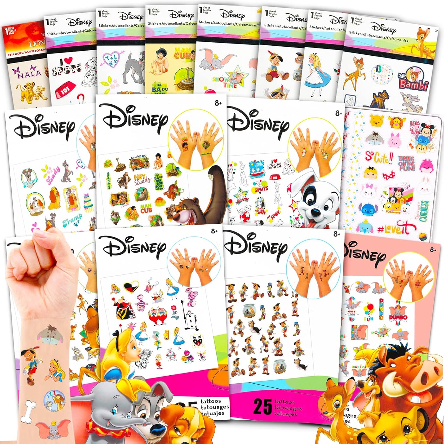 Amazon.com: Classic Disney Stickers and Tattoos Party Favors Assortment ...
