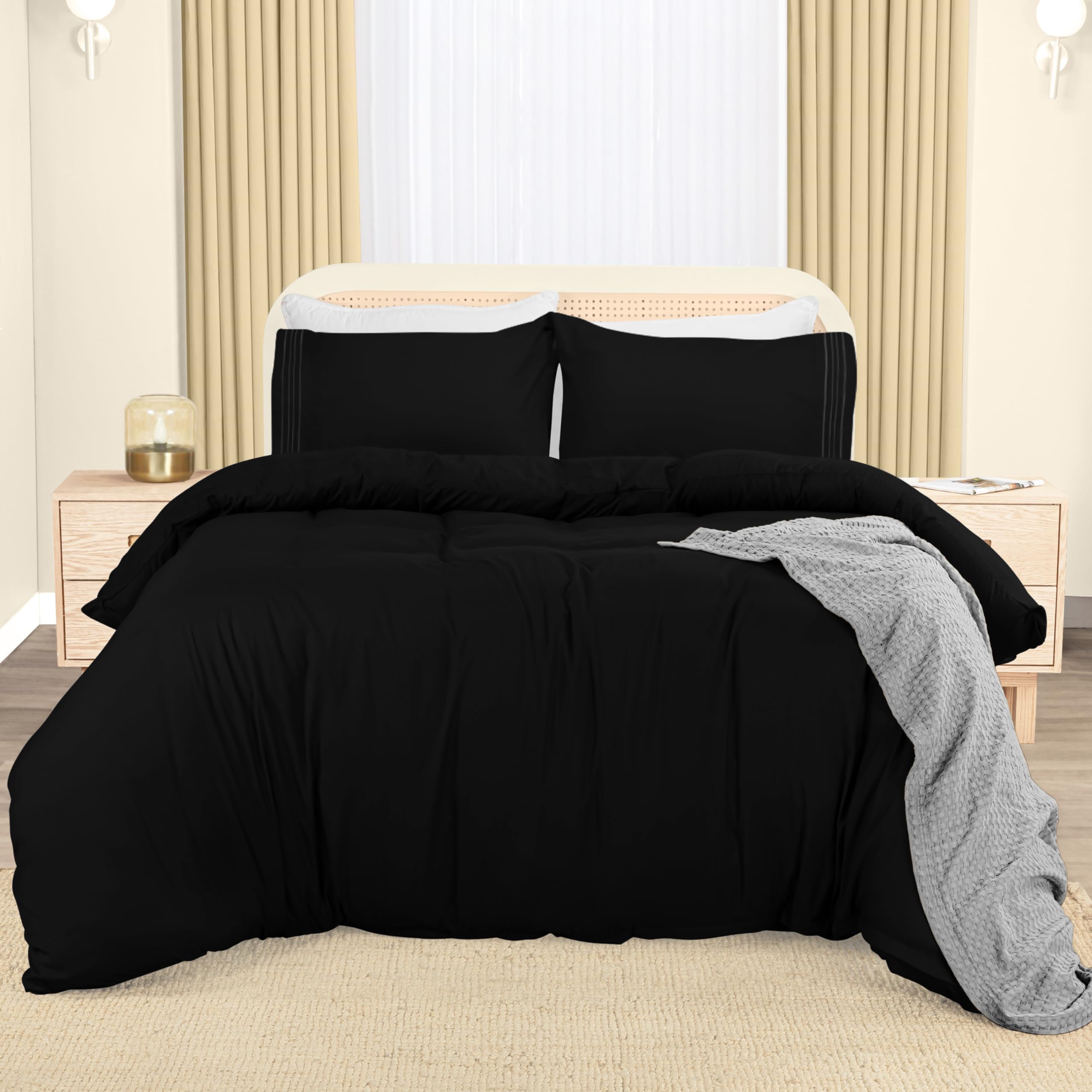 Utopia Bedding Seersucker Duvet Cover Set - Duvet Cover Double with ...