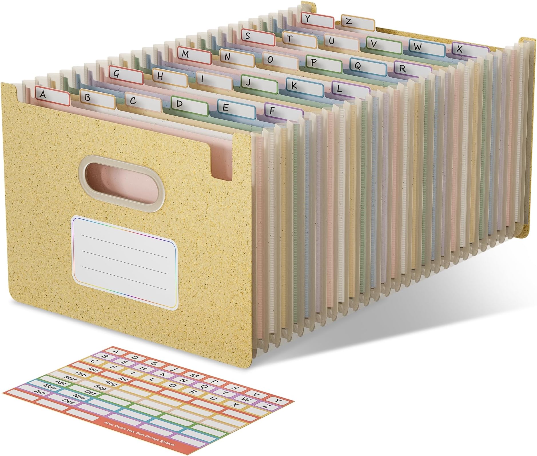 EcoStash Accordion File Organiser, 26 Pockets A4 Wheat Straw Expanding ...
