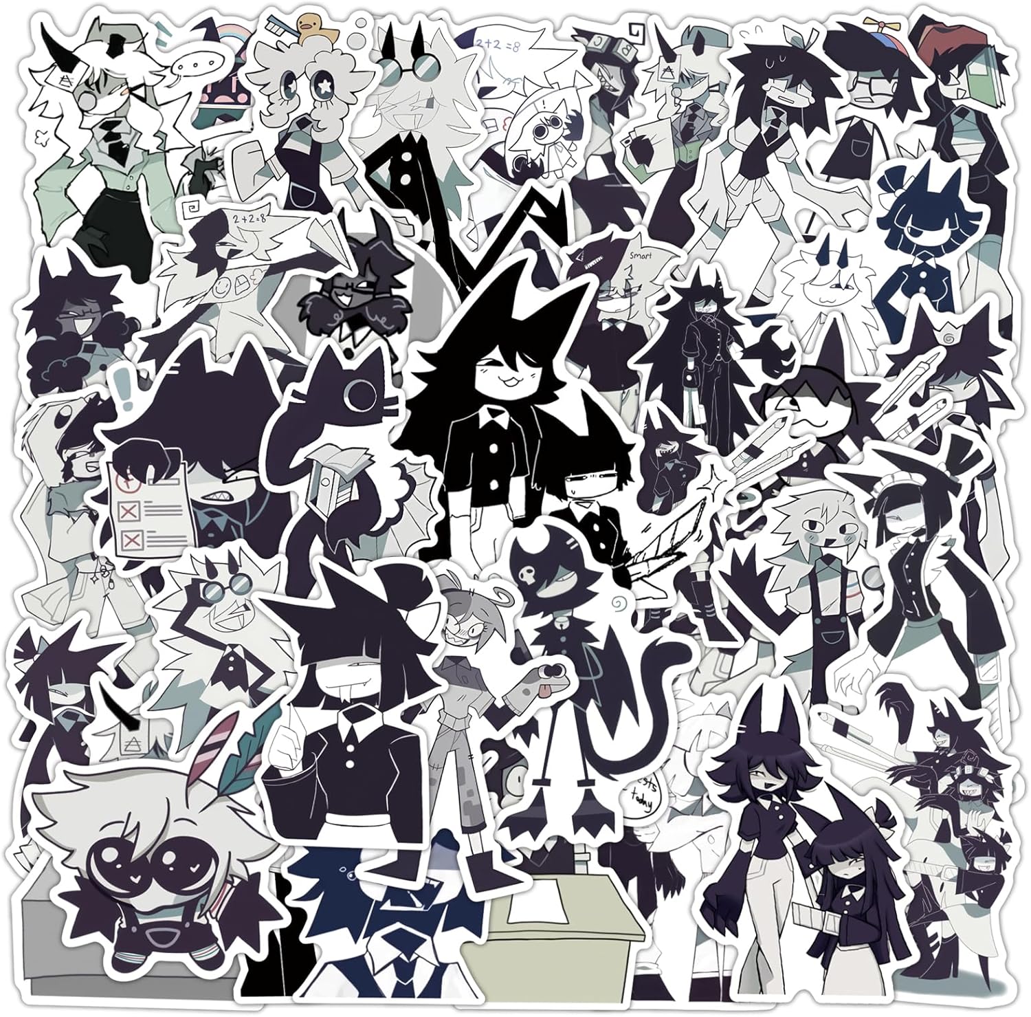 Fanty Joe 50-Piece Waterproof Cartoon Stickers for Kids