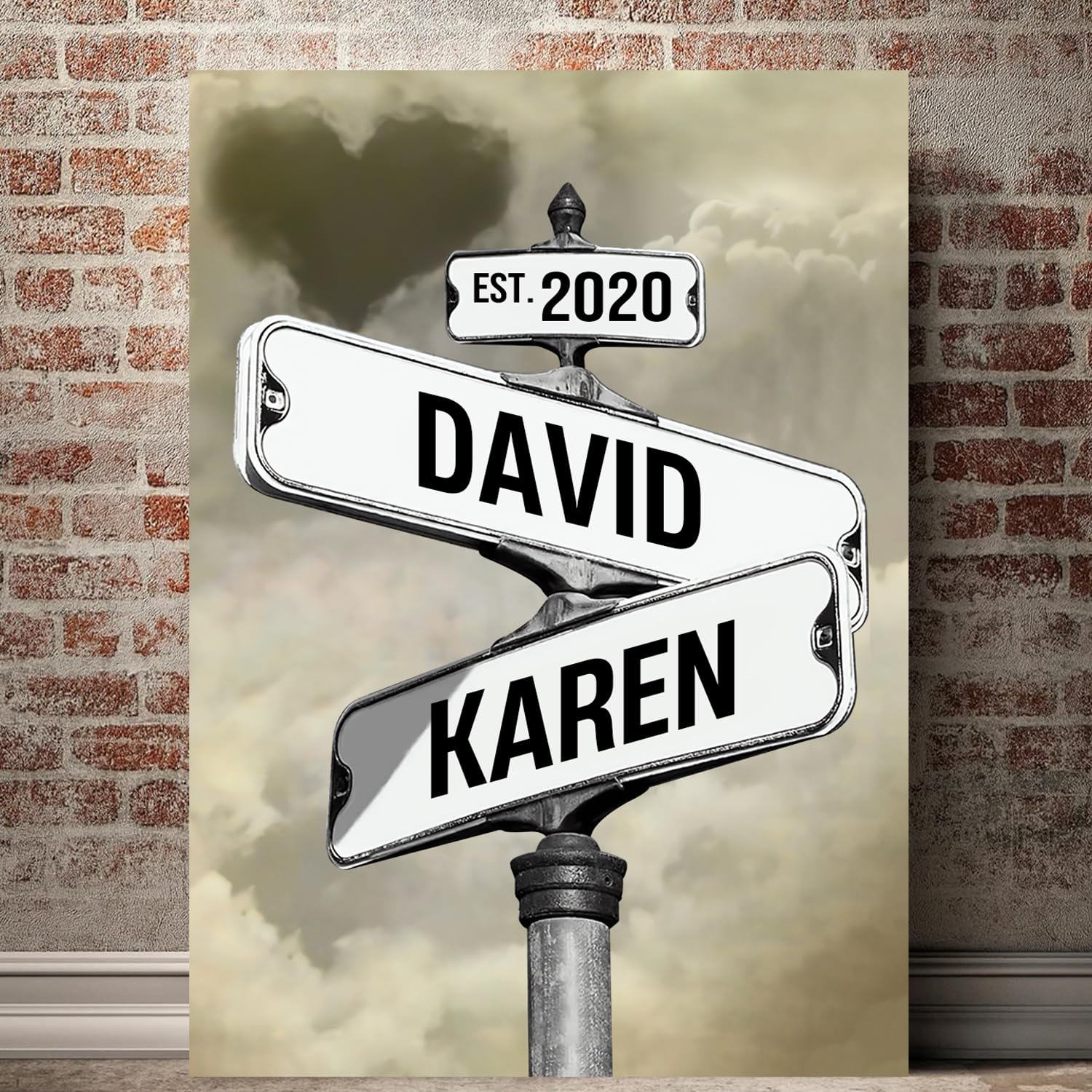 Amazon.com : Personalized Vintage Street Canvas Print, Crossroads ...