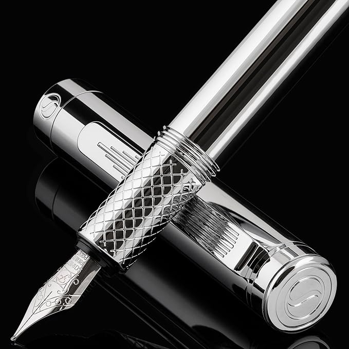 Scriveiner Luxury EDC Fountain Pen (Fine), Stunning Heavy Pocket Pen ...