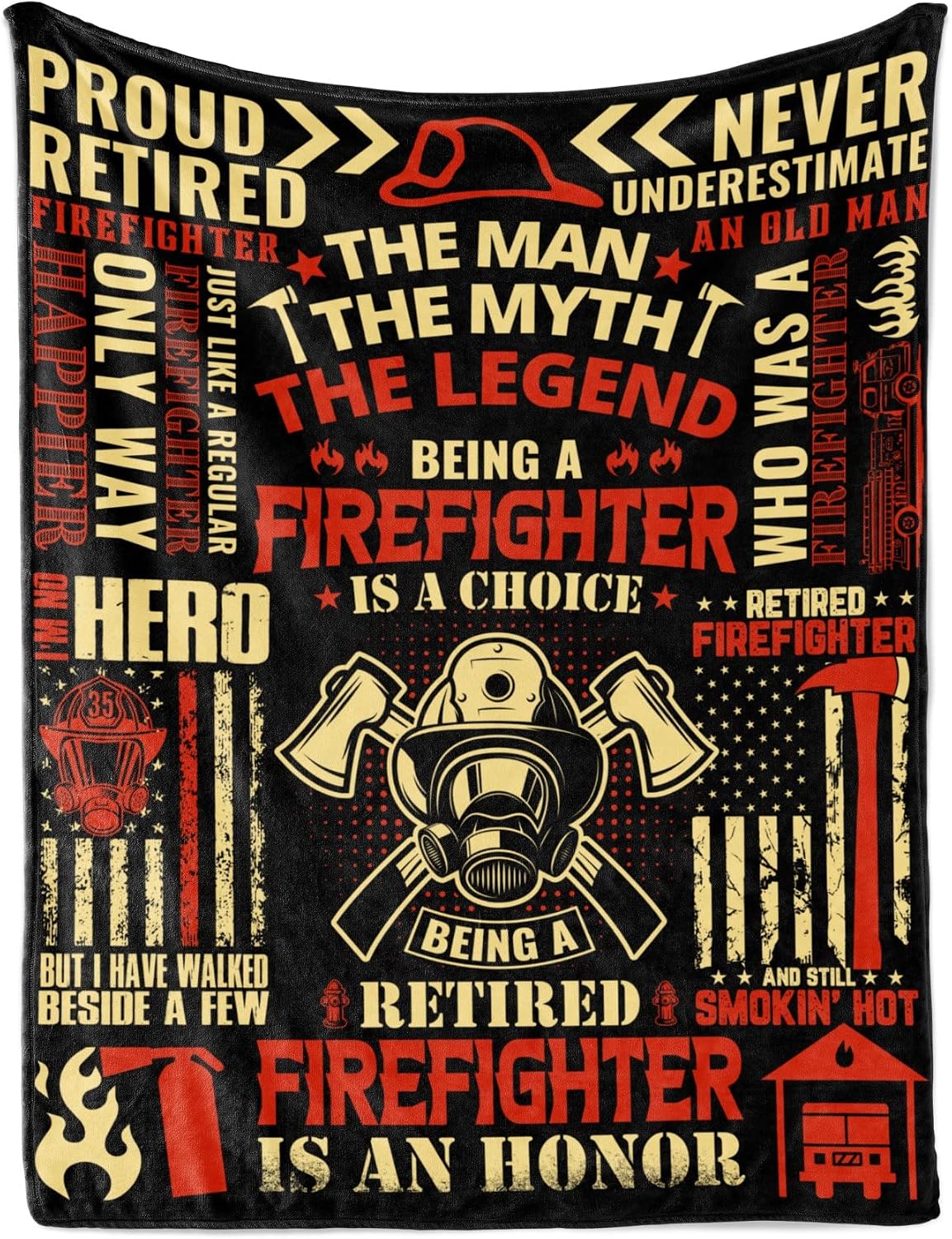 Amazon.com: Retired Firefighter Gifts for Men, Retirement Throw Blanket ...