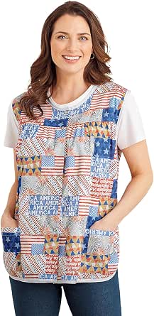 Amazon.com: AmeriMark Easy-Care Snap Front Cobbler Aprons Vest with Two ...