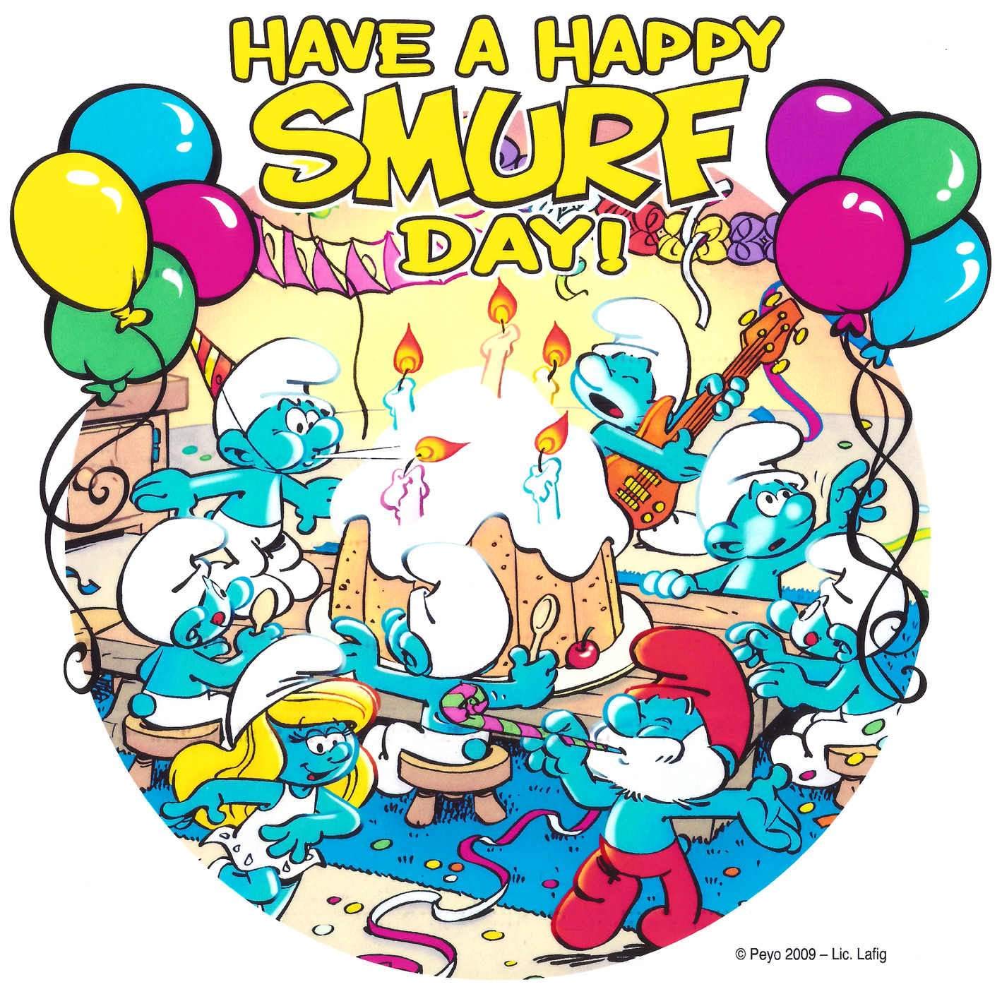 Buy Happy Birthday The Smurfs Have A Happy Smurf Day Smurfette Papa ...
