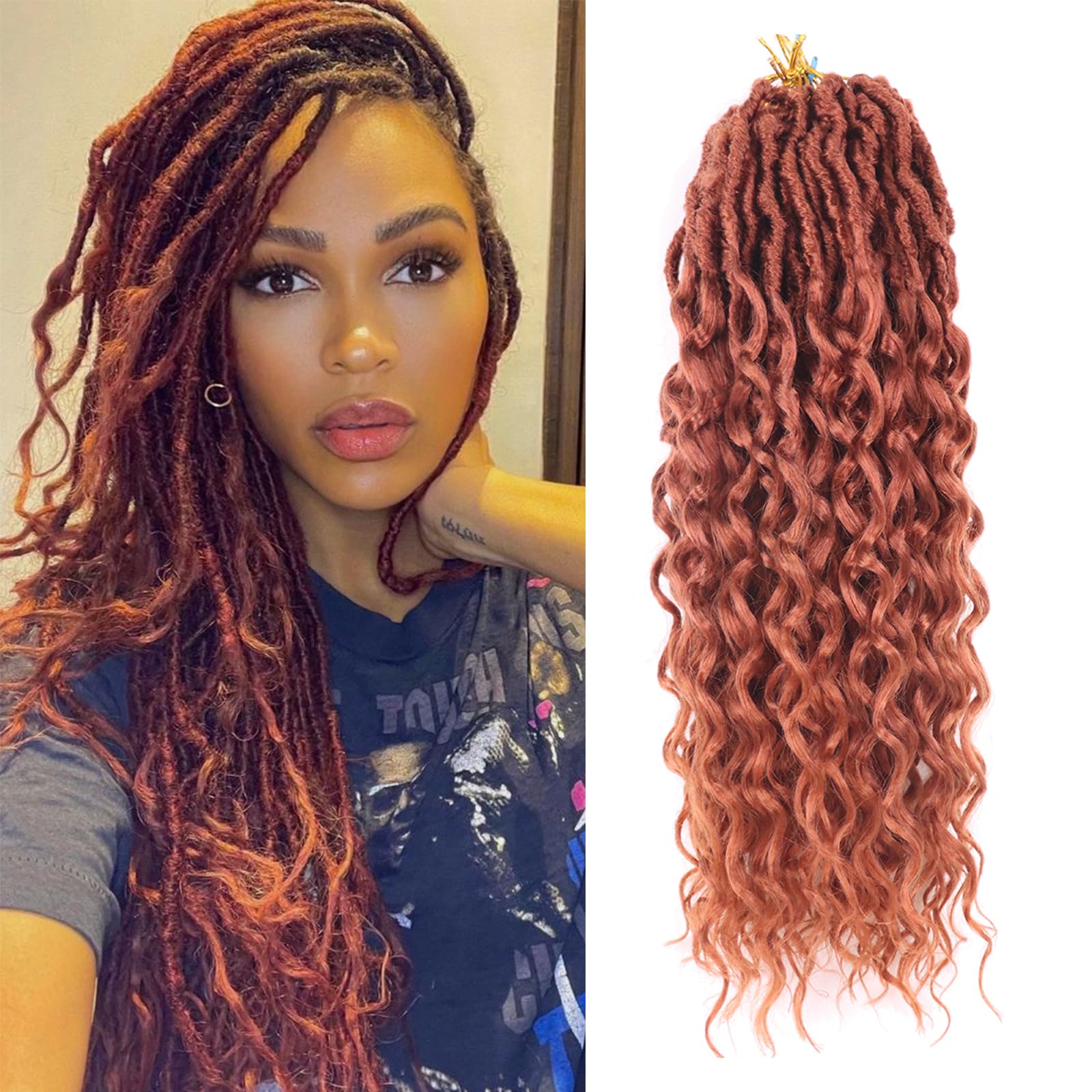 Amazon.com : Faux Locs Crochet Hair 18 Inch Ginger Goddess Locs Crochet ...