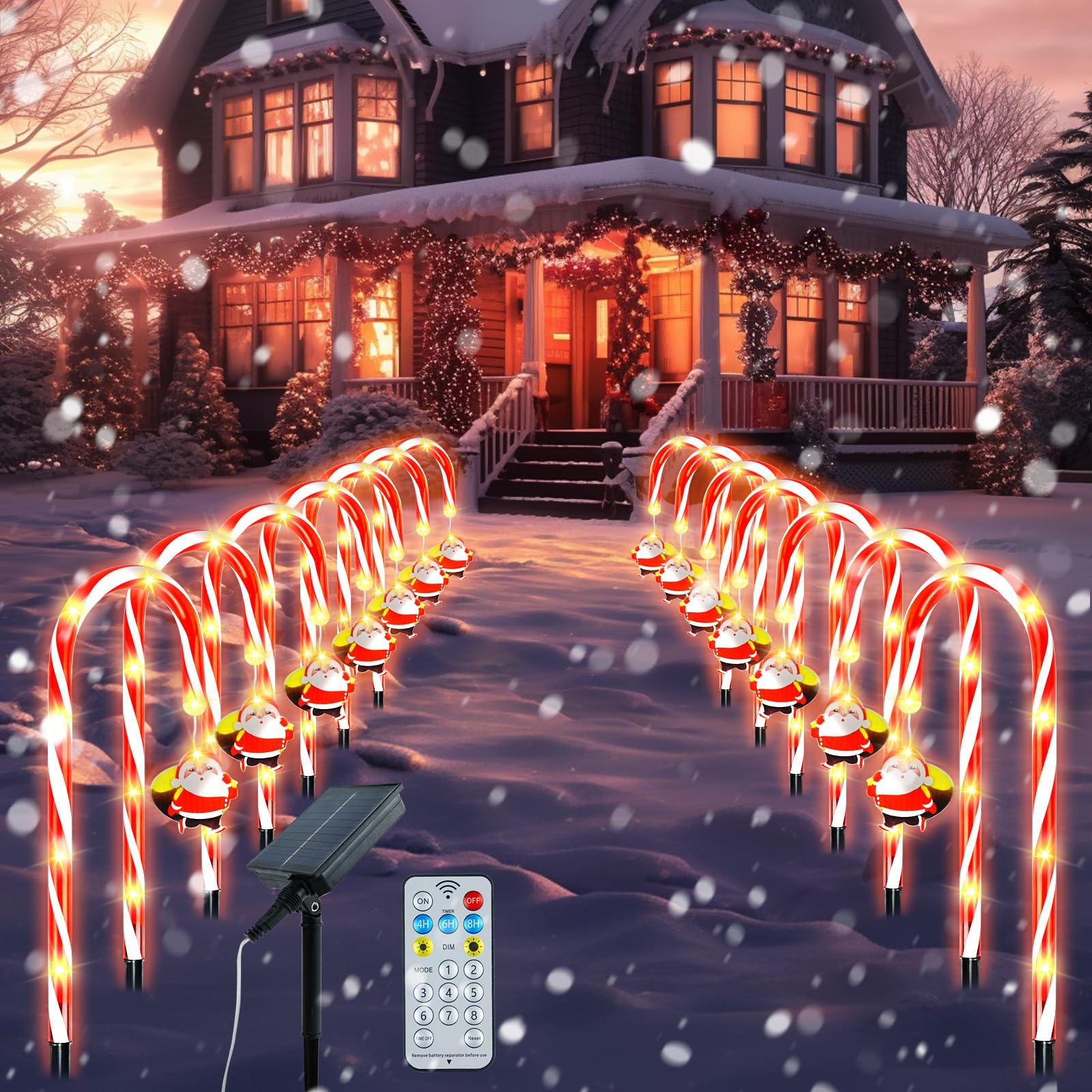 Amazon.com : Dazzle Bright Christmas Candy Cane Pathway Markers, Xmas ...