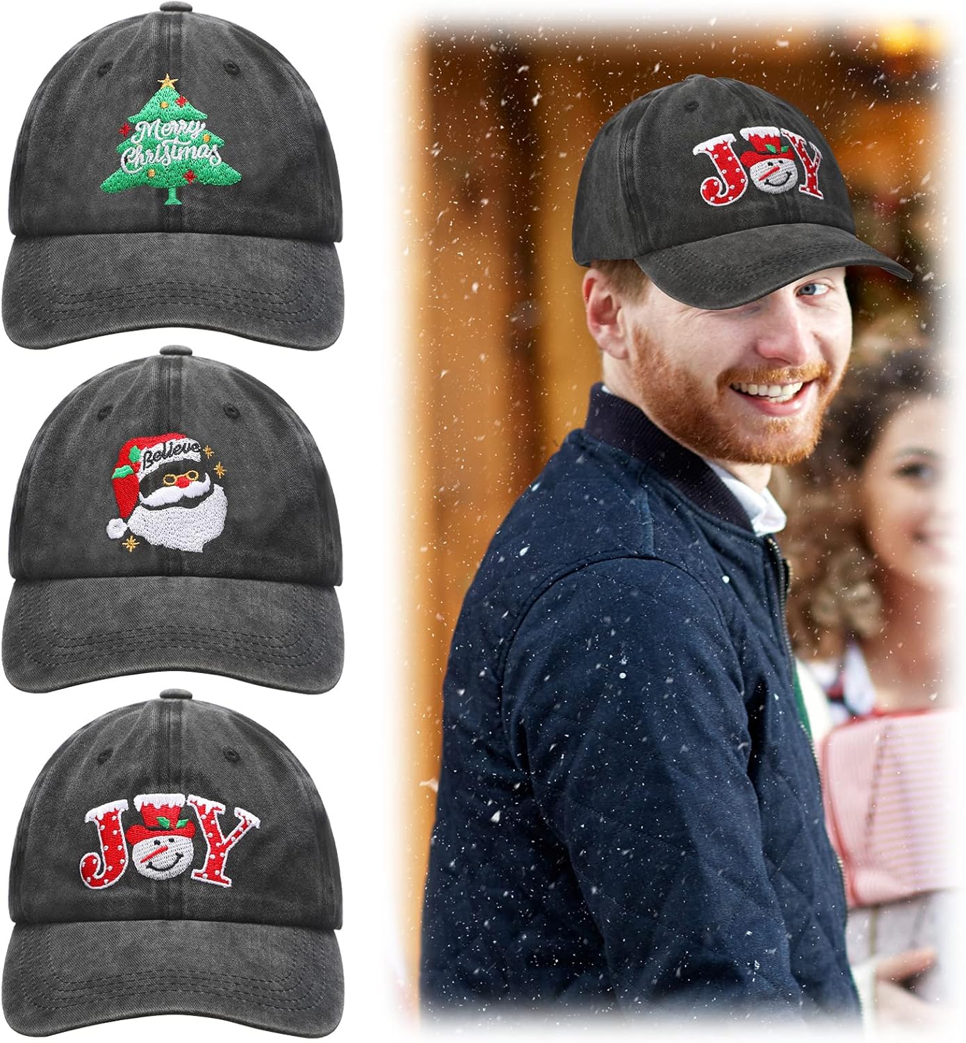 Amazon.com: Eurzom 3 Pcs Christmas Hat Unisex Adult Funny Santa ...