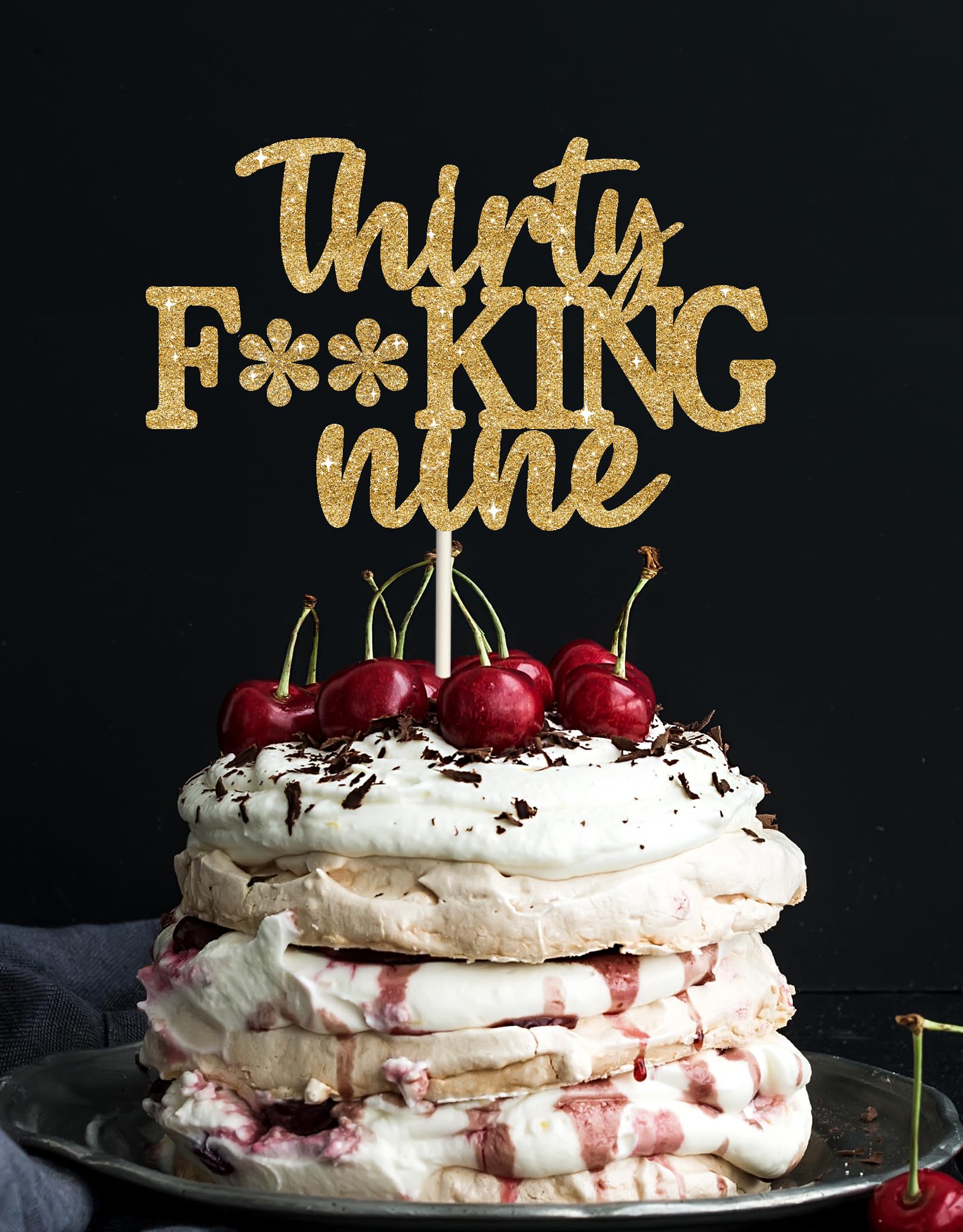 Snapklik.com : 39 Cake Toppers, 39 Birthday Cake Toppers-Gold Glitter ...