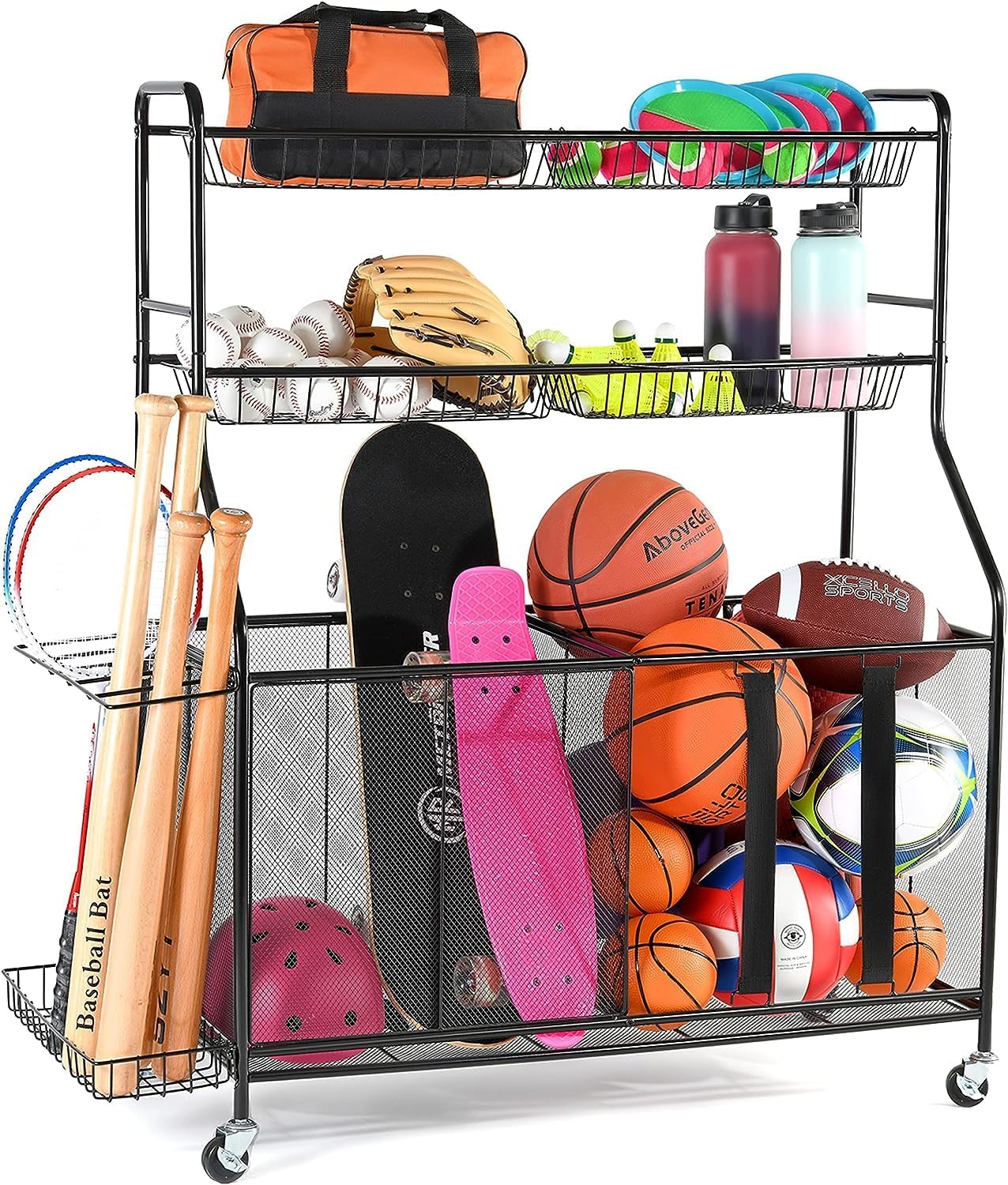Amazon.com: Kinghouse Garage Sports Equipment Organizer, Ball Storage ...