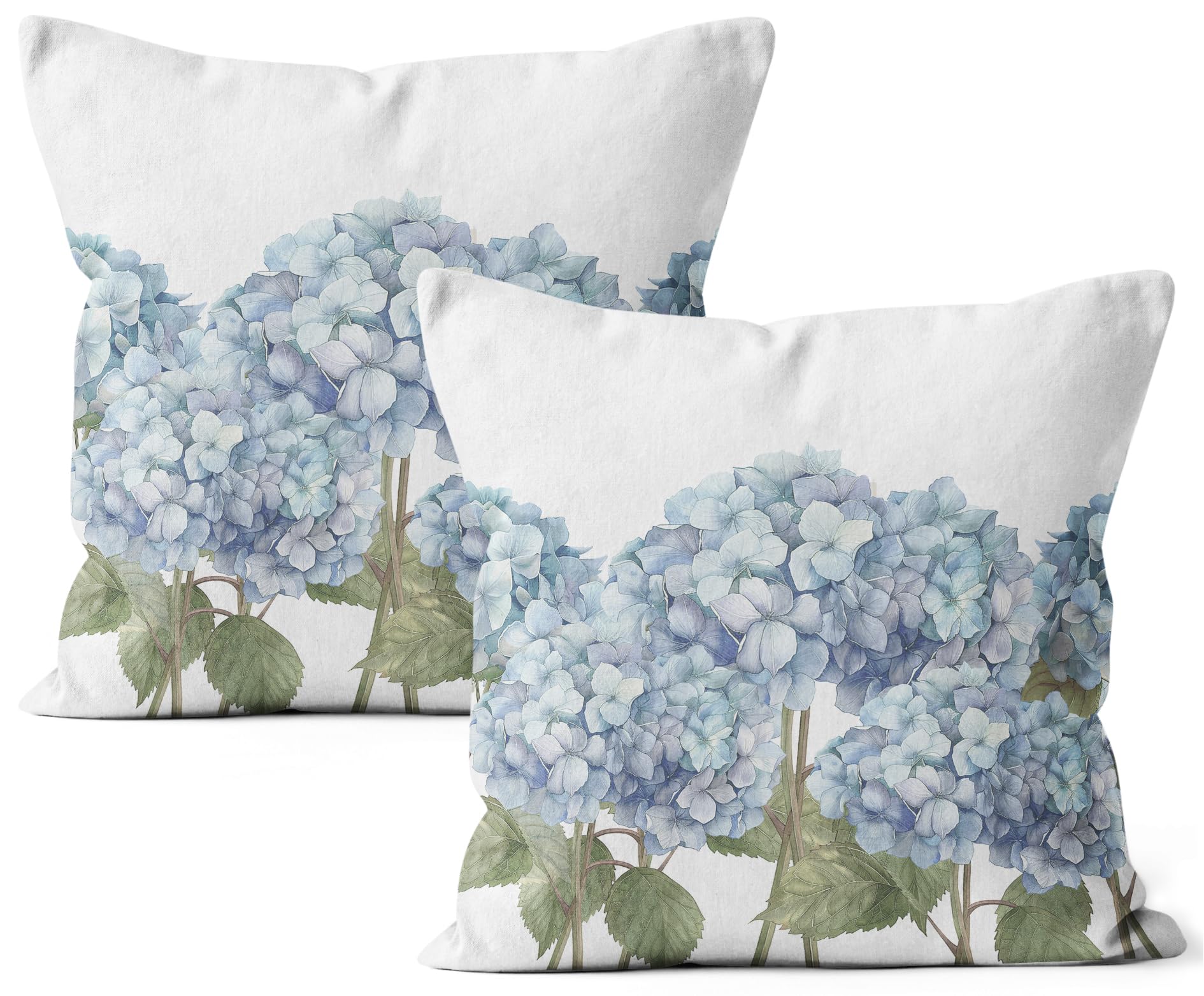 Amazon.com: SiuSue Blue Hydrangea Pillow Covers 18x18 Set of 2 - Summer ...
