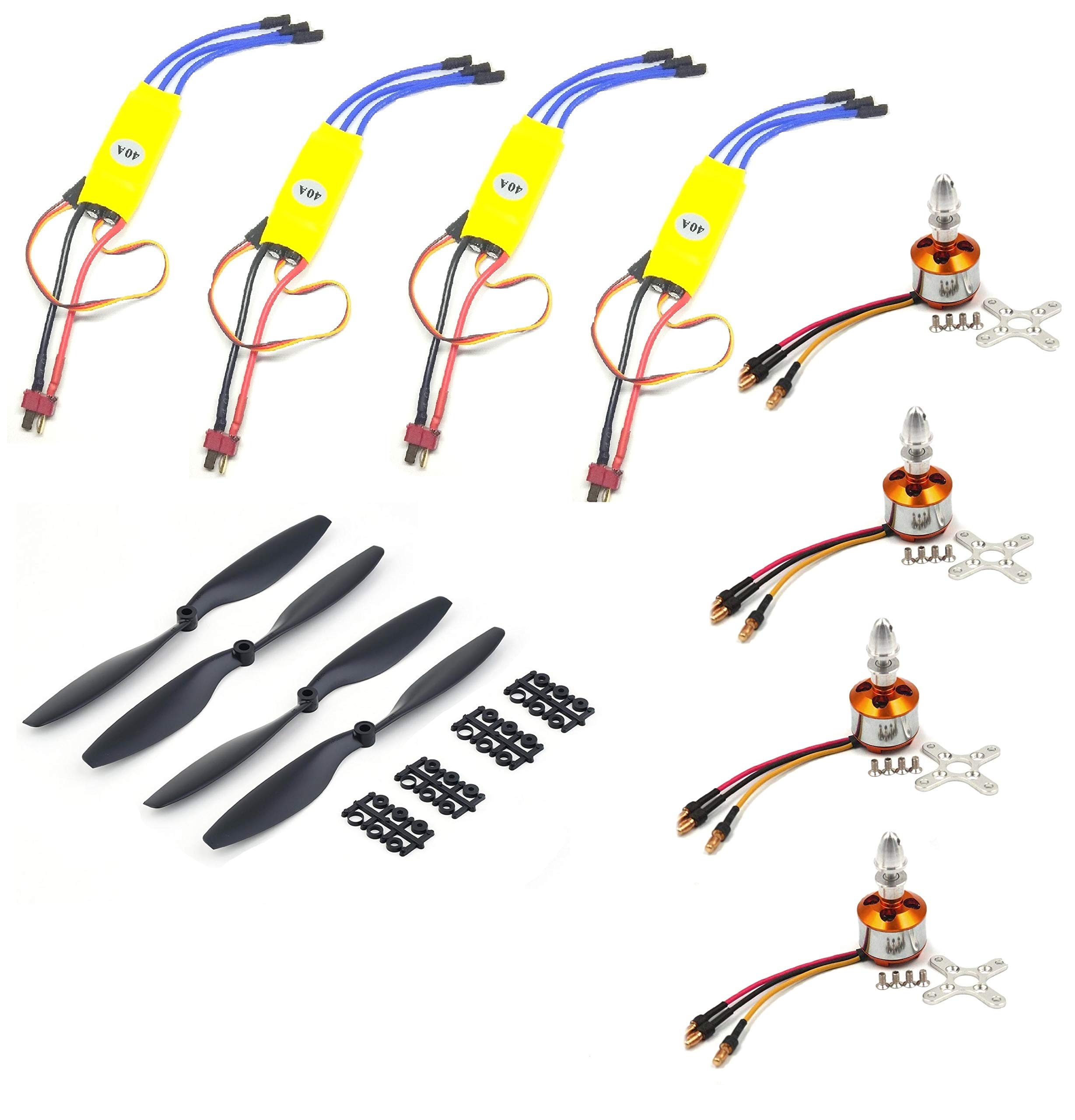 INVENTO 4Pcs 2500KV BLDC Brushless Motor + 40A ESC + 1245 12x4.5 12 ...