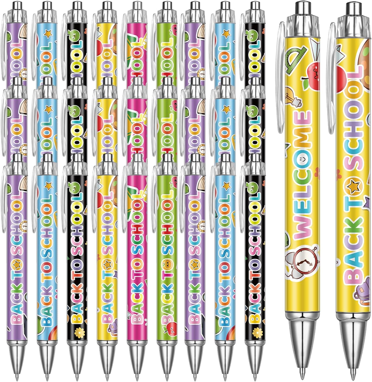 Amazon.com : Chuangdi 60 Pcs Welcome Back to School Pens First Day of ...