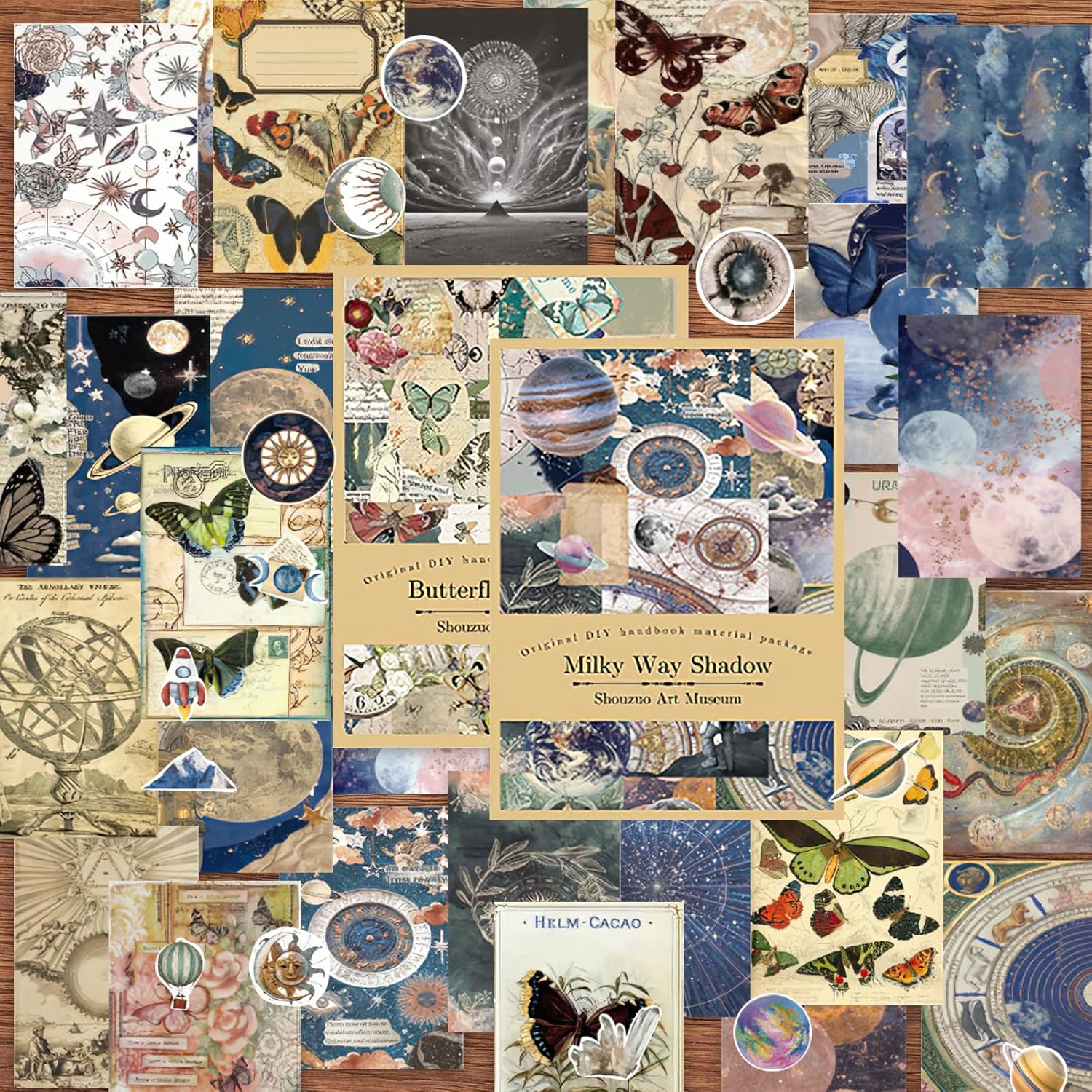 Amazon.com: FUSTARKY 200 Pieces Vintage Scrapbook Supplies Pack ...