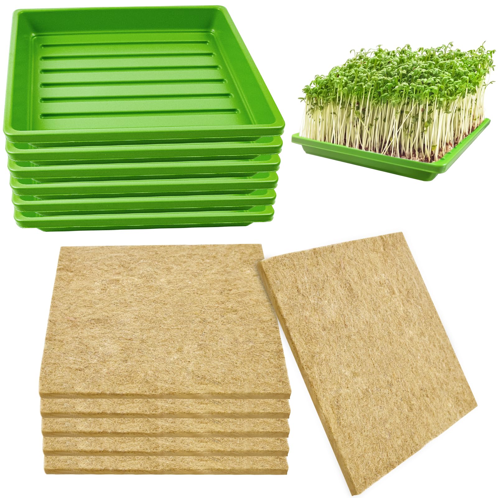 Amazon.com : 6Set Microgreens Growing Mat with Tray, Microgreen Growing ...