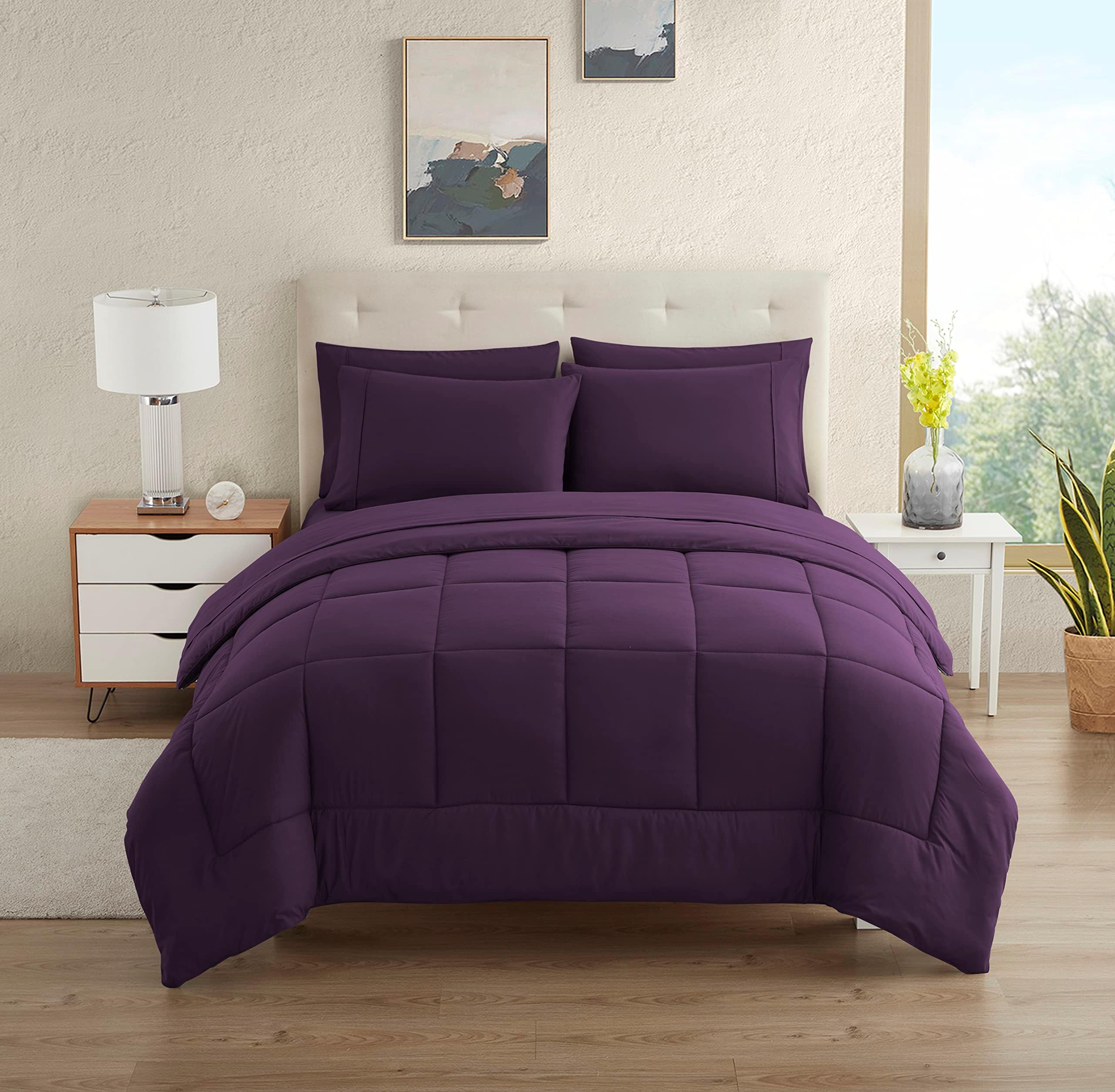 Amazon.com: Dorm Room Essentials College Bedding Comforter Set 7 Piece ...