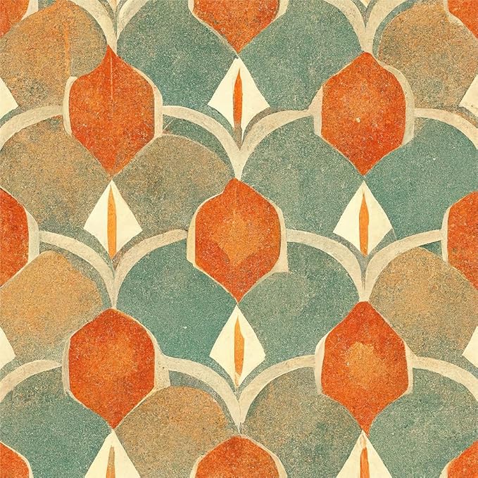 MuralPeel Modern Yellow Orange Geometric Mosaic Peel and Stick ...