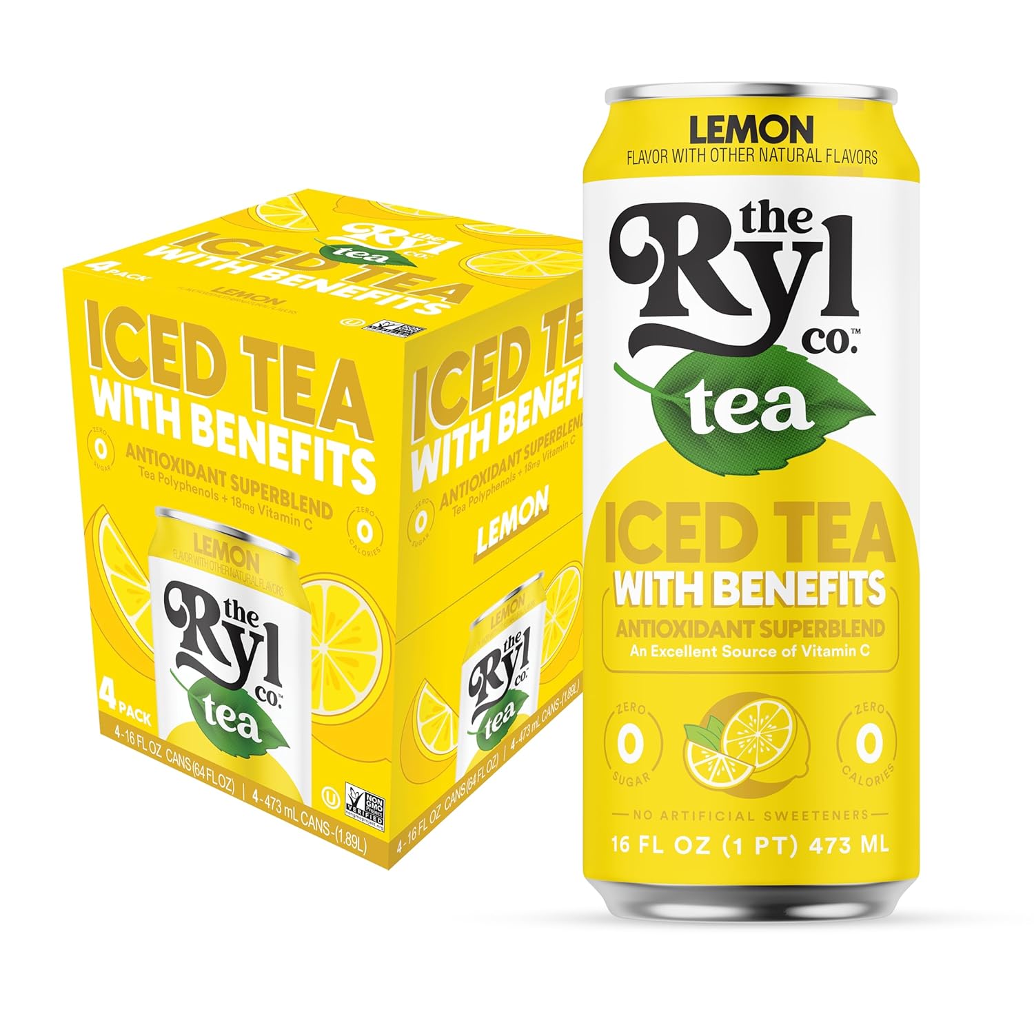 Amazon.com : Ryl Iced Tea, Lemon, Antioxidant Superblend, Zero Sugar ...