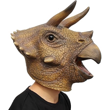 CreepyParty Dinosaur Mask T-rex Head Latex Realistic Animal Full Head ...