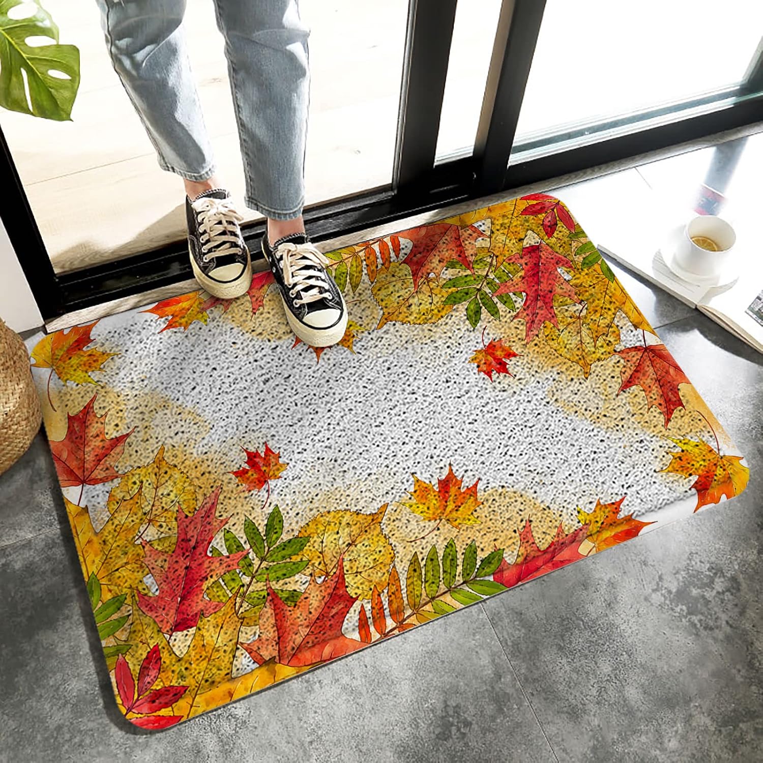 18X30IN Door Outdoor Mat Heavy Duty Rubber Doormats, Seasonal Fall ...