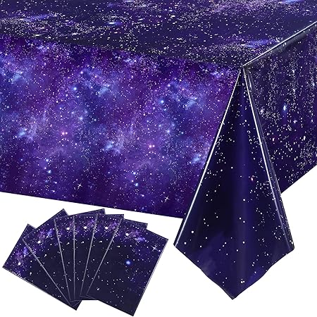 Amazon.com: Space Party Tablecloth Purple Nebula Galaxy Plastic Table ...