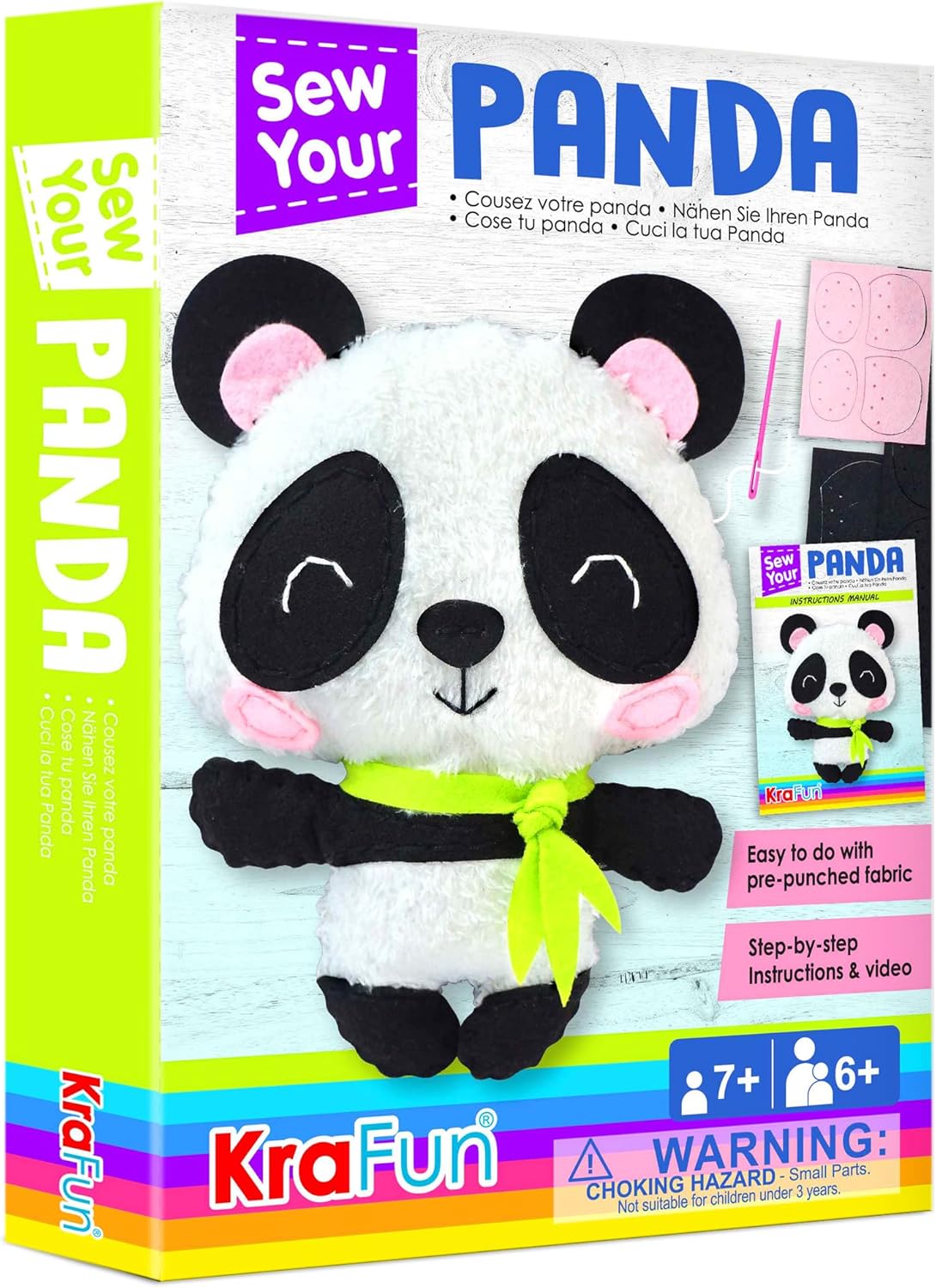 Amazon.com: KRAFUN Panda Animal Sewing Kit for Kids Beginner My First ...