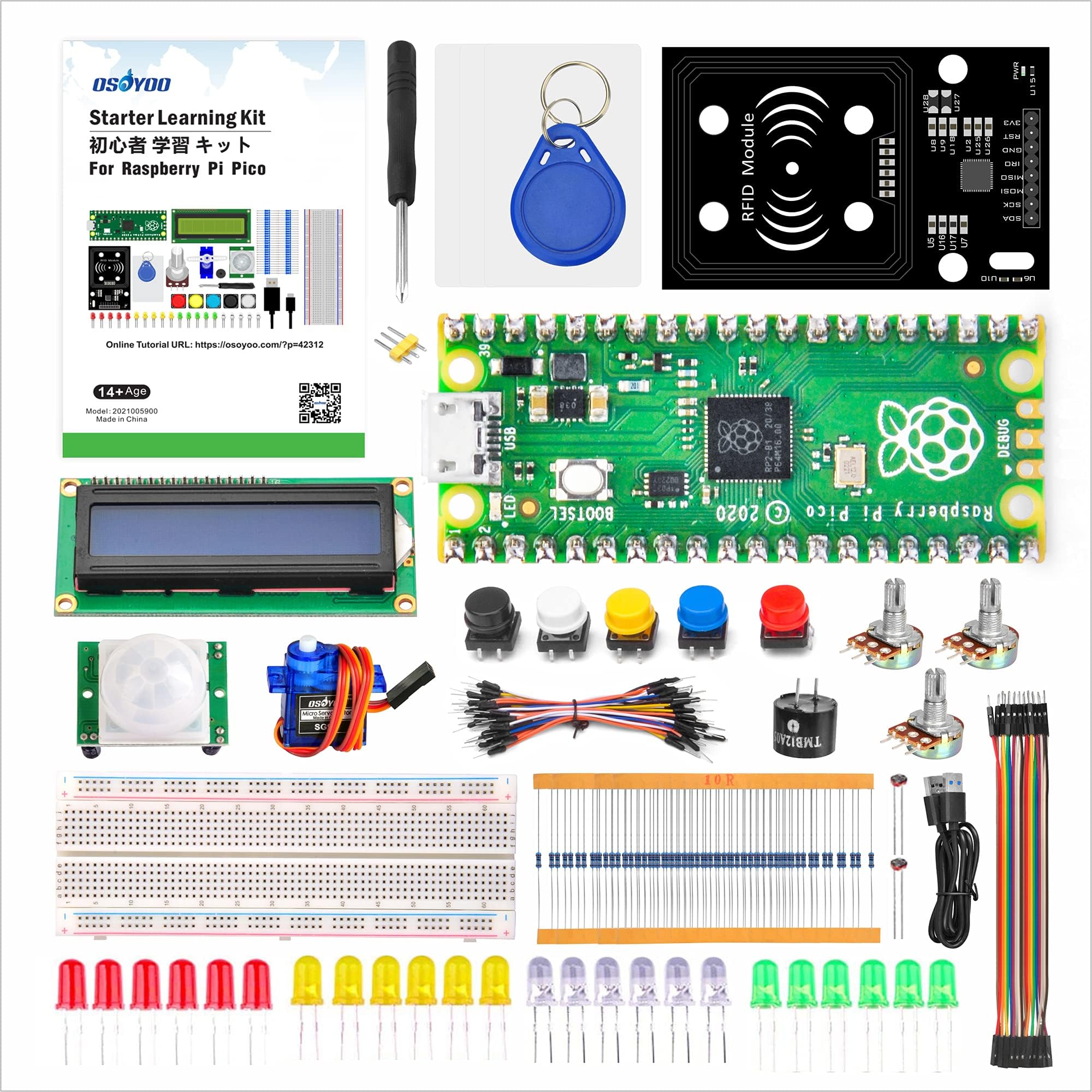 Amazon.co.jp: OSOYOO Raspberry Pi Pico 用 キット, ラズパイピコ Pico基板付き Python ...