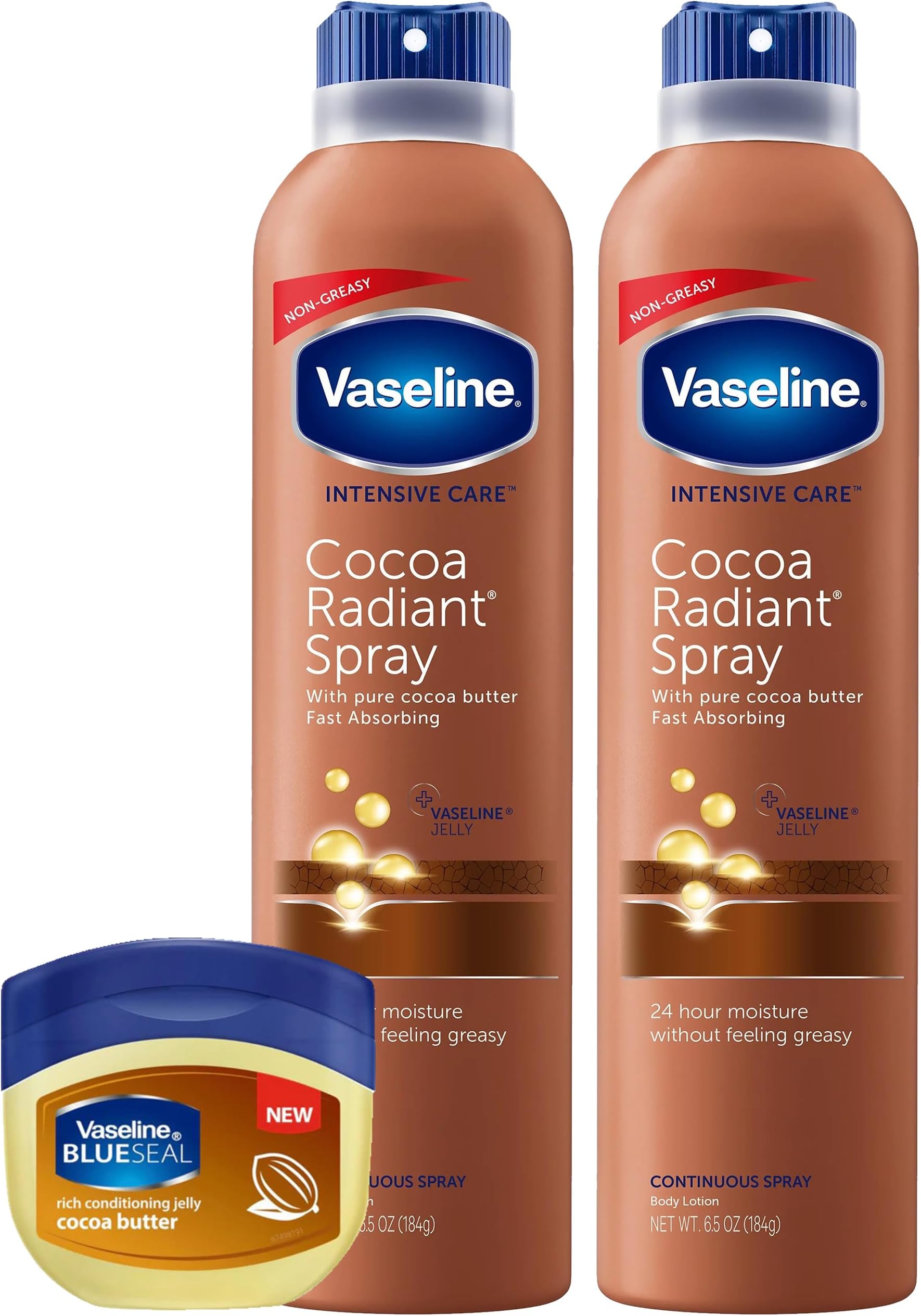 Amazon.com : Vaseline Spray and Go Moisturizer in Cocoa Radiant, 6.5 ...