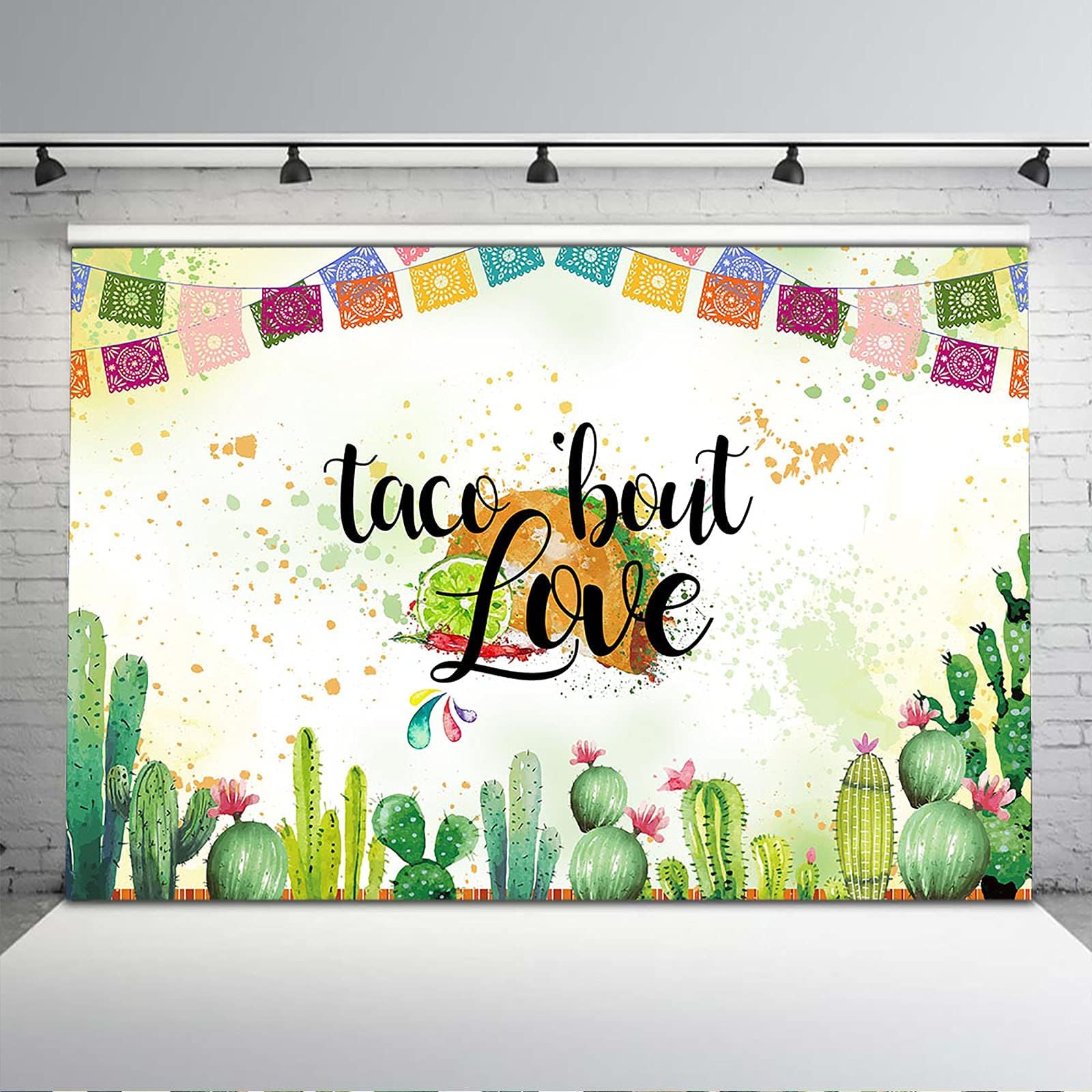 Amazon.com : Avezano Taco Bout Love Bridal Shower Backdrop Mexican ...