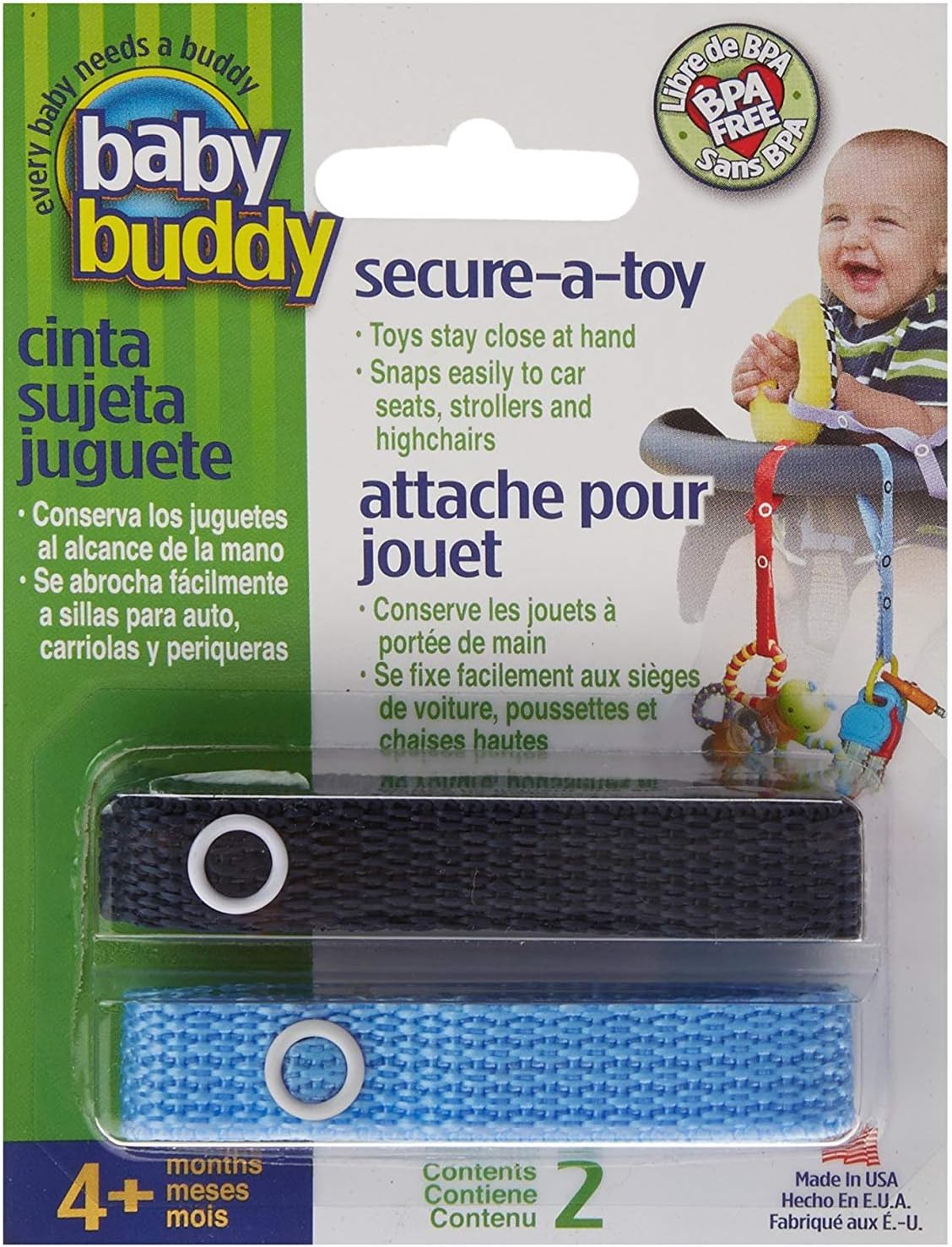 Baby Buddy Secure-A-Toy, Navy/Blue, 2-Pack : Amazon.ca: Baby