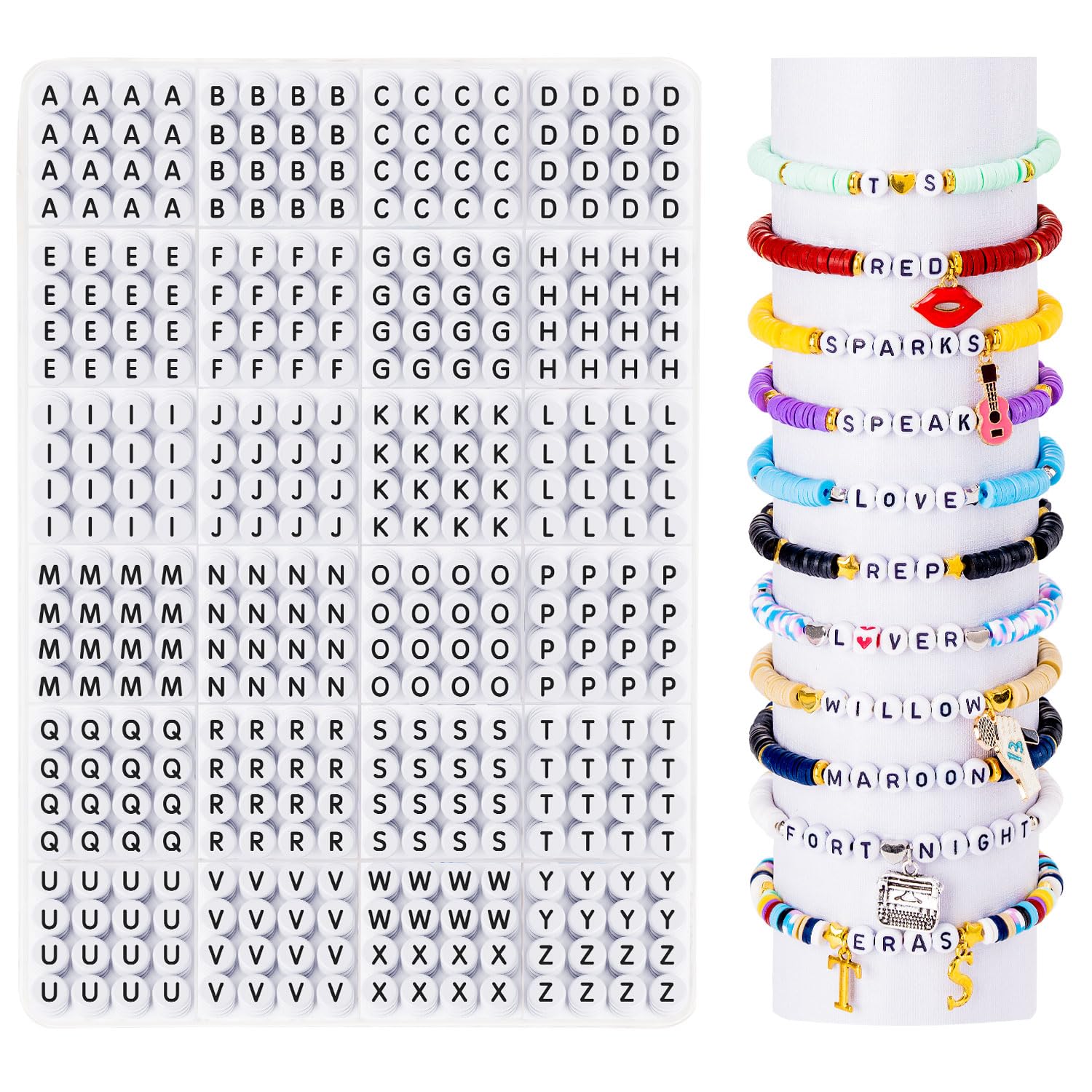 Amazon.com: Goldwise Letter Beads for Bracelets, 1000 Pcs, Alphabet ...