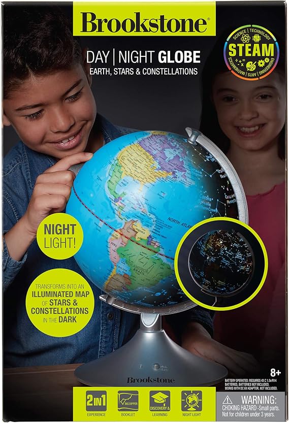 Amazon.com: Brookstone Globe for Kids Interactive Light Up World and ...