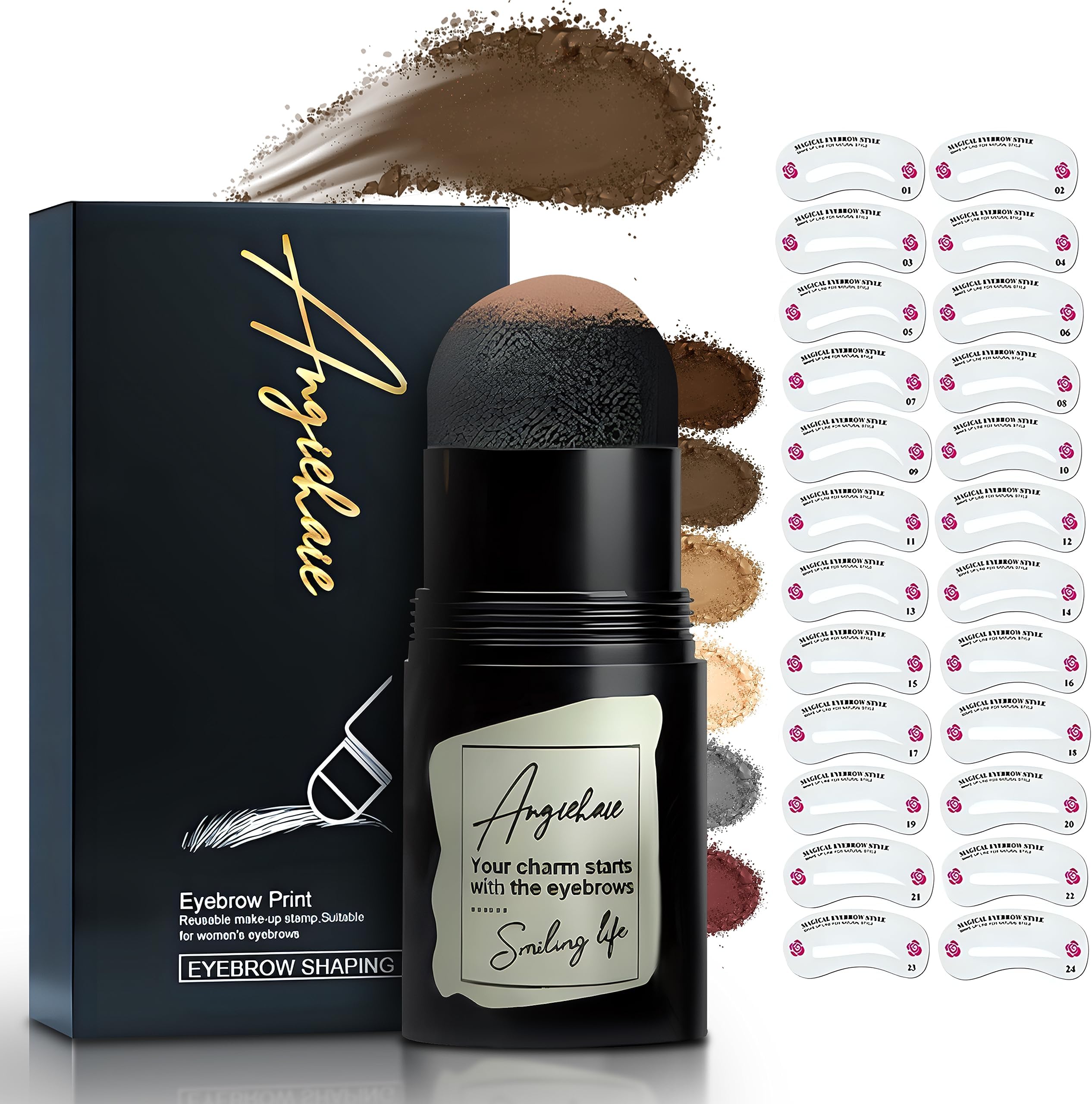 Amazon.com : Eyebrow Stamp Kit Waterproof Eyebrow Stamp Easy To Use Eye ...