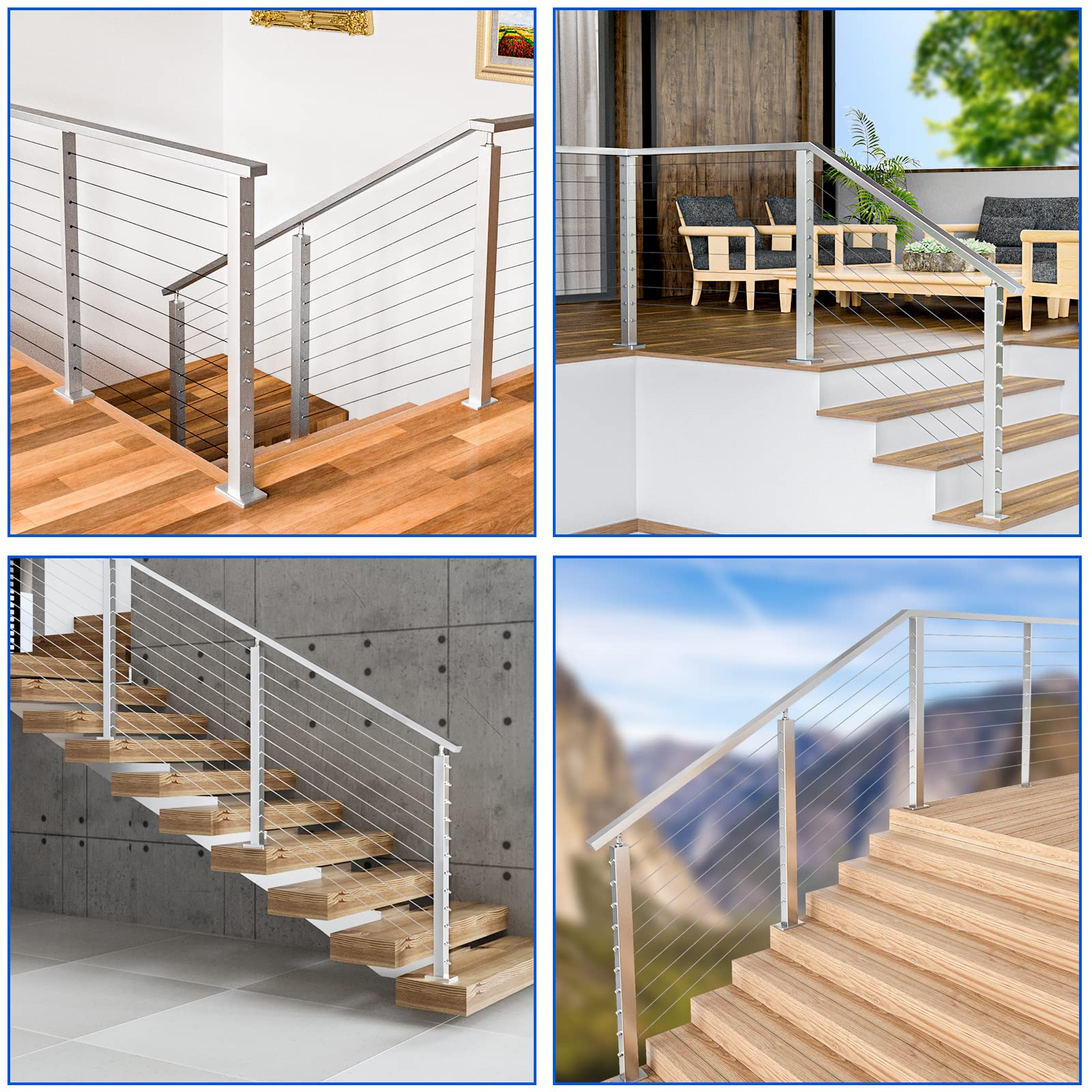 Snapklik.com : 60 Pack 1/8" Cable Railing Hardware Kit Hand Swage ...