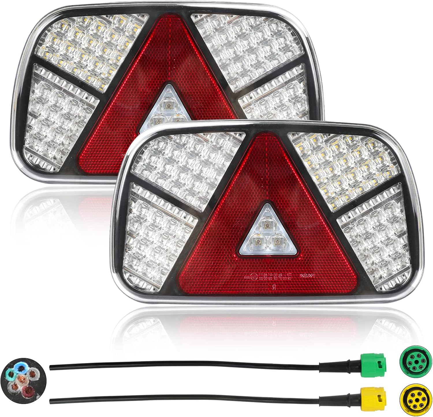 Yuanjoy 2 pcs 12v-24v feux arrière led remorque connexion baïonnett 6 ...