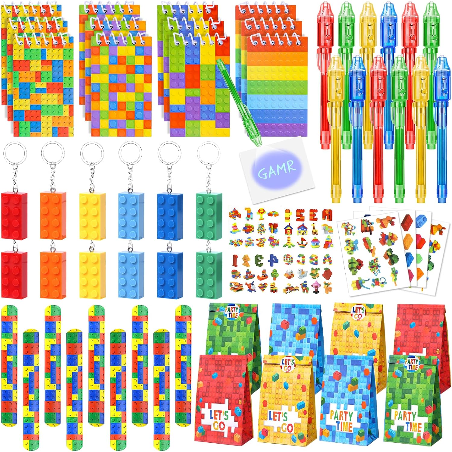 Amazon.com: KELENO 72PCS Building Block Birthday Party Favors Supplies ...