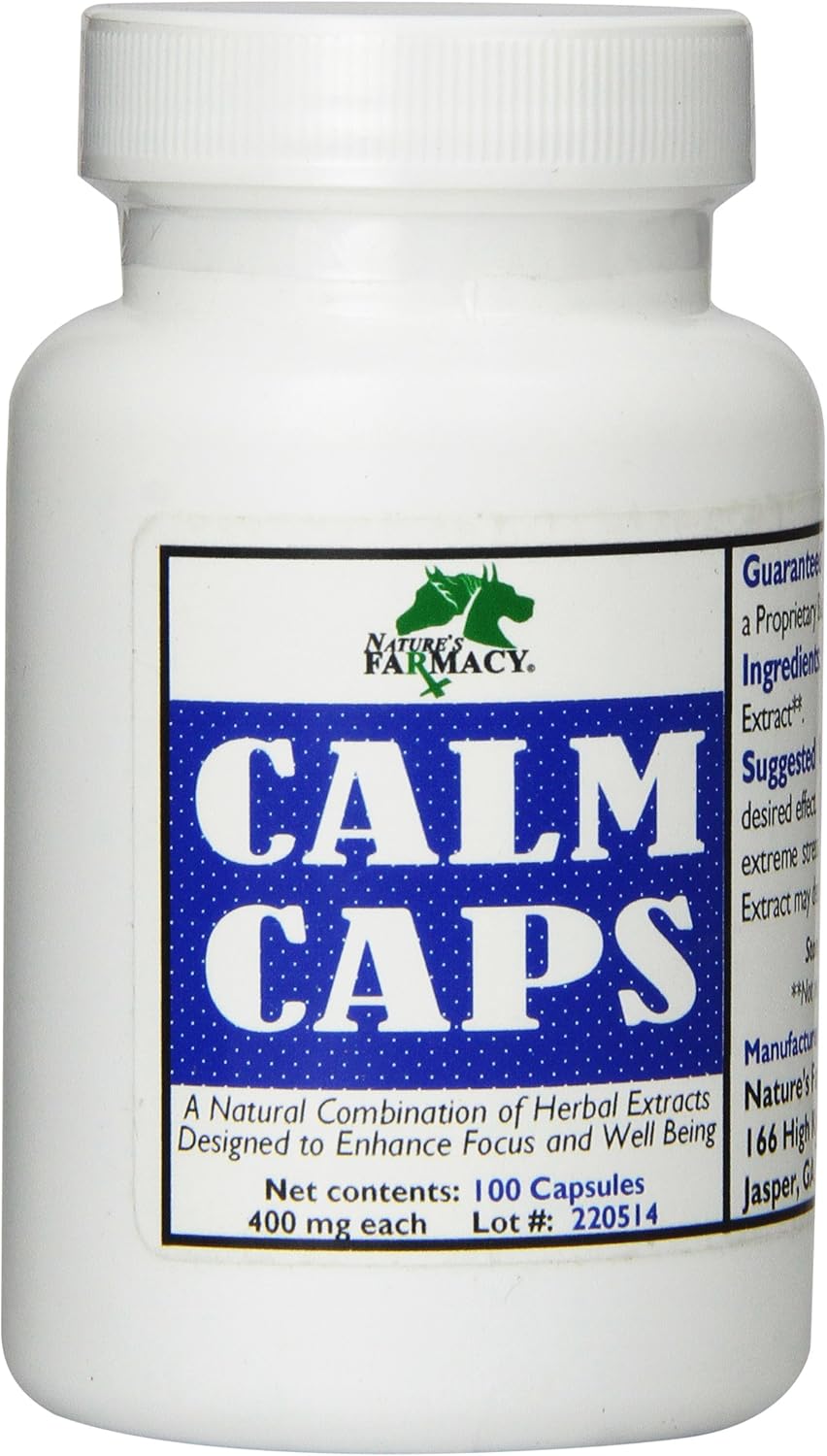 Canine Calm Caps Dog Relaxant, 100 Capsules : Amazon.ca: Pet Supplies
